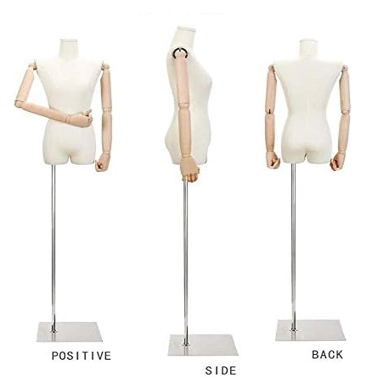 Mannequin Tailors Dummy Torso Dress Form Torso Adjustable Female Tailors Dummy Dressmakers Dummies Display Bust Detachable for Clothing Jewelry Display Stand