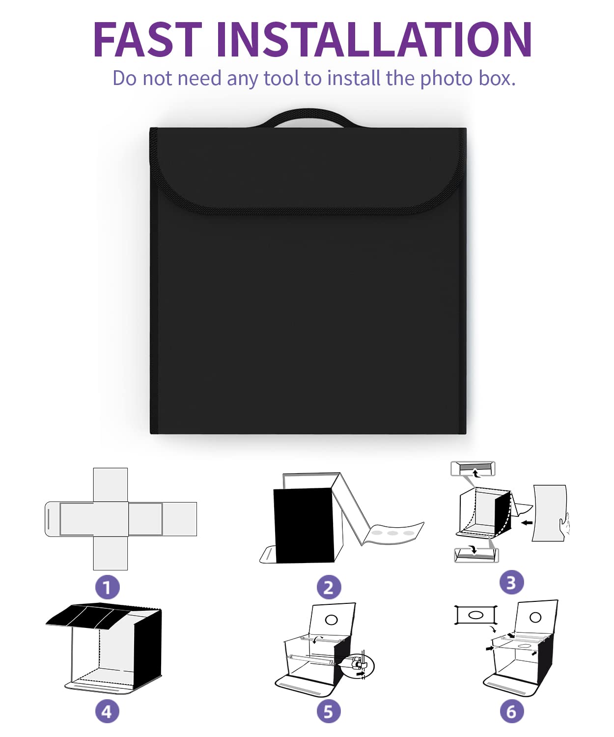 Photo Light Box 8 PCS Backdrops, SAMTIAN 24"/60cm Professional Studio Box Folded Shooting Tent 126 LED Lights with Continuous Lighting Portable Booth Table Top Photography Lighting Kit