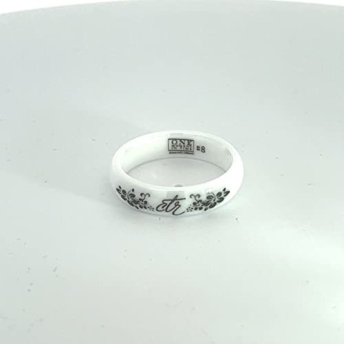 One Moment In Time J128 Sizes 8 Heavenly Flower White Ceramic Choose The Right Ring (8) Mormon LDS CTR