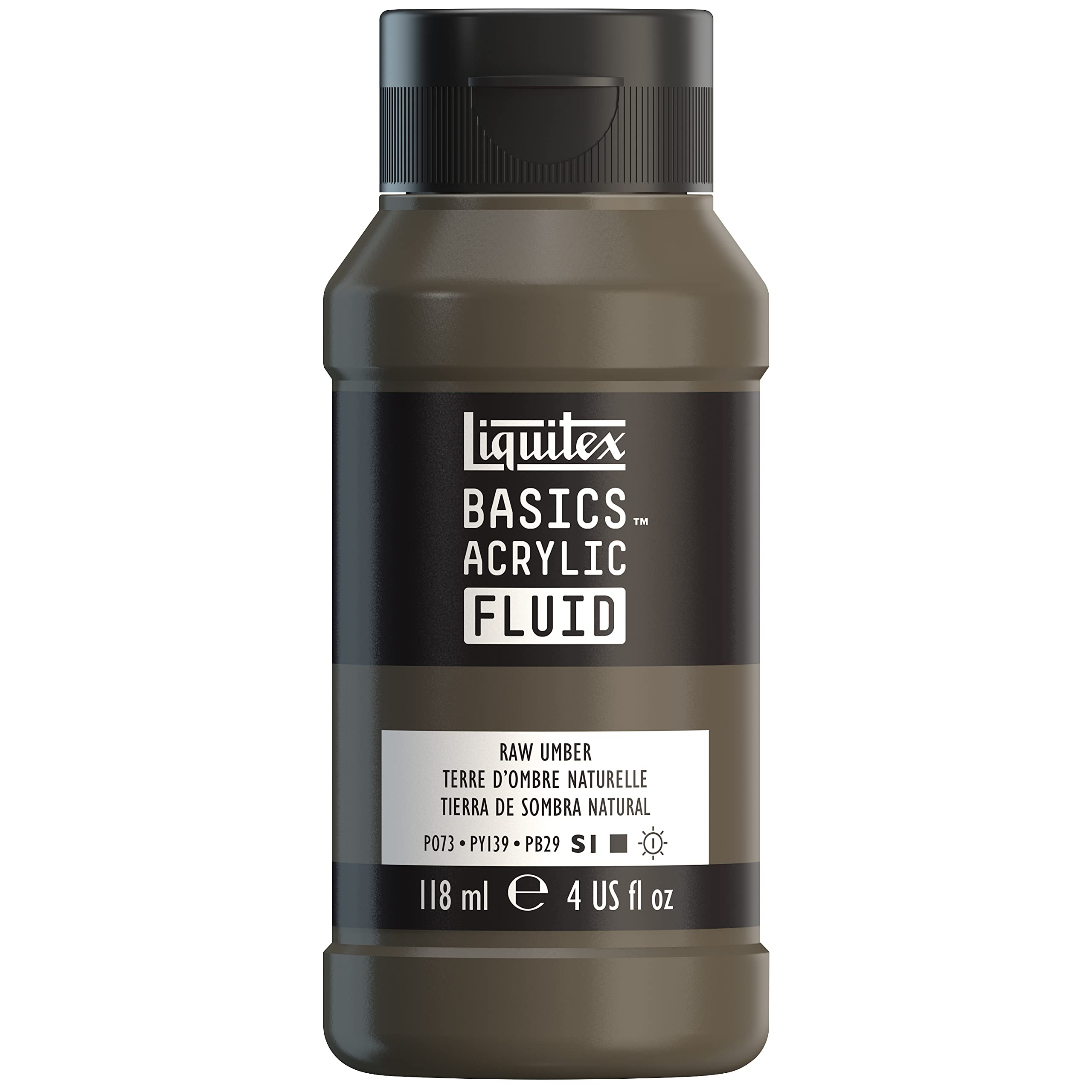 Liquitex BASICS Acrylic Fluid Paint, 118ml (4-oz) Bottle, Raw Umber