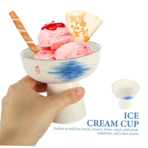 YARNOW 2pcs Goblet Ice Cream Sundae Cups Mini Dessert Cup Glass Dessert Bowls Mini Truffle Bowls Large Trifle Bowl Trifle Cake Footed Dessert Cup Pudding Bowl Ceramic Yogurt Cup Delicate