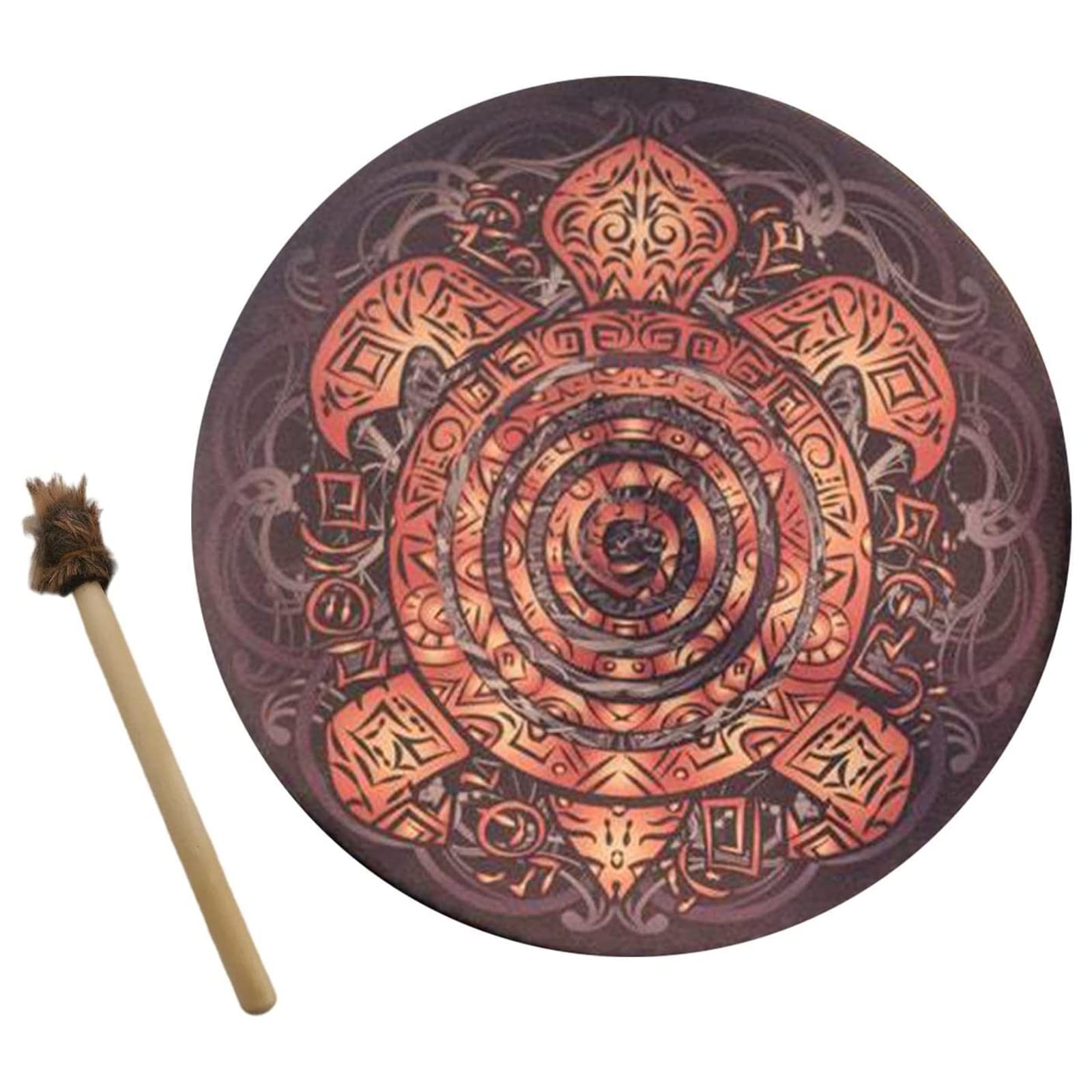Takefuns Shaman Drum, Tree of Life Decoration Design, Handmade Shamanic Drum with Drum Sticks for Music Lovers
