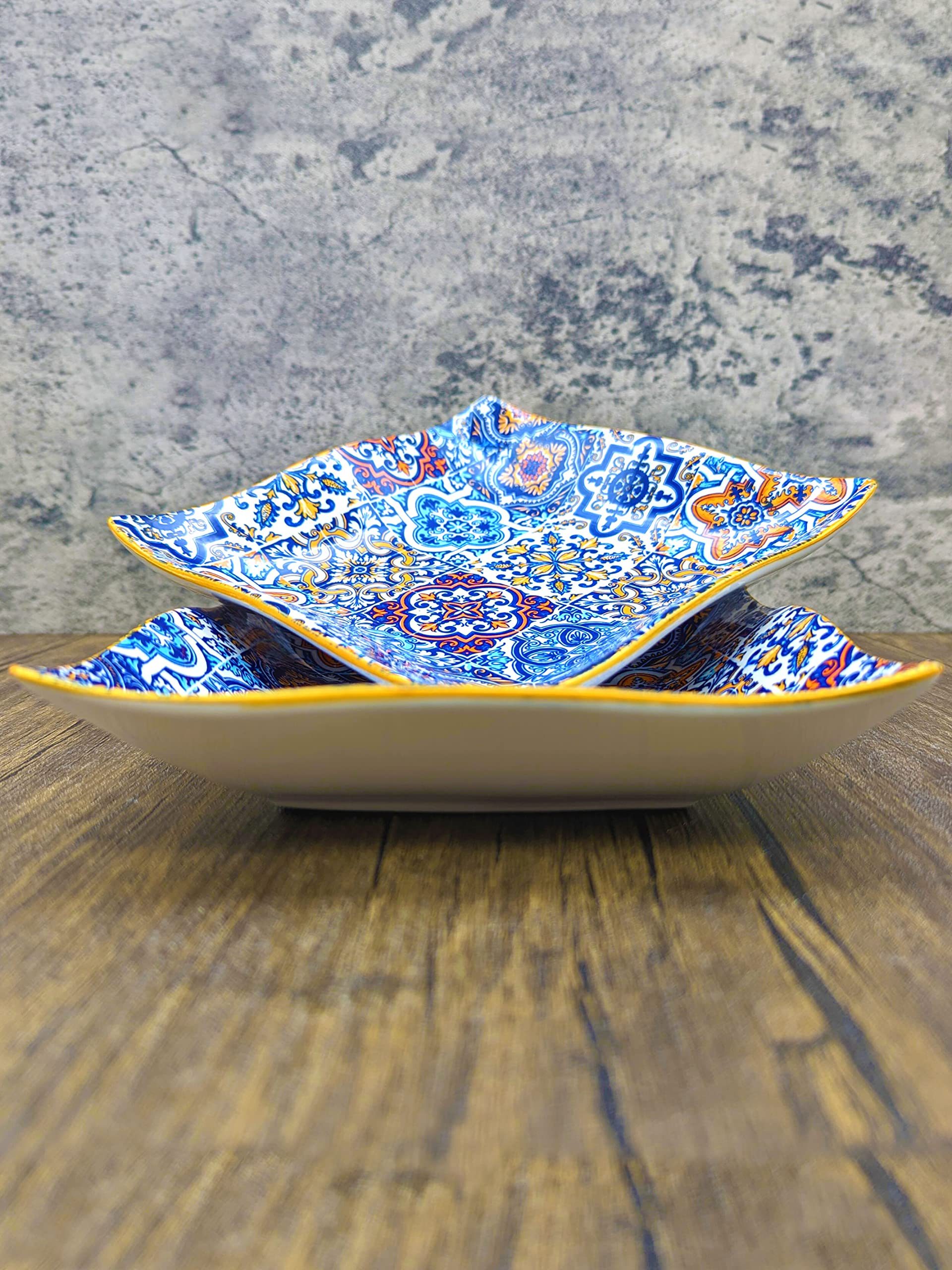 Portuguese Pottery Alcobaça Ceramic Small Serving Dish Yellow - Set of 2