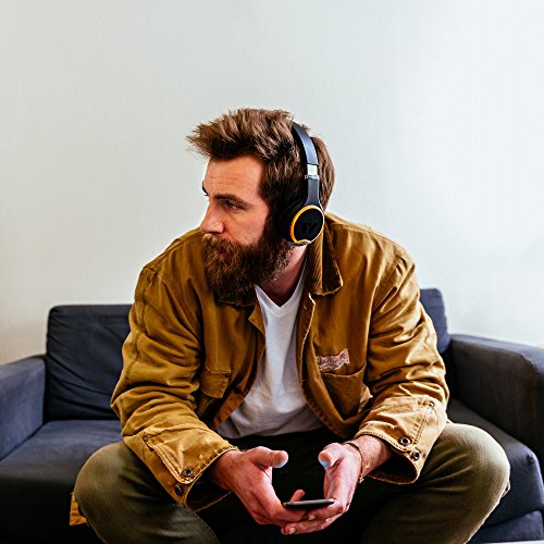 Wearhaus Arc On-Ear Bluetooth Headphones with Wireless Music Sharing, Customizable Color Ring, Touch Controls, Spotify Apple Music Integrated iPhone Android App - Black
