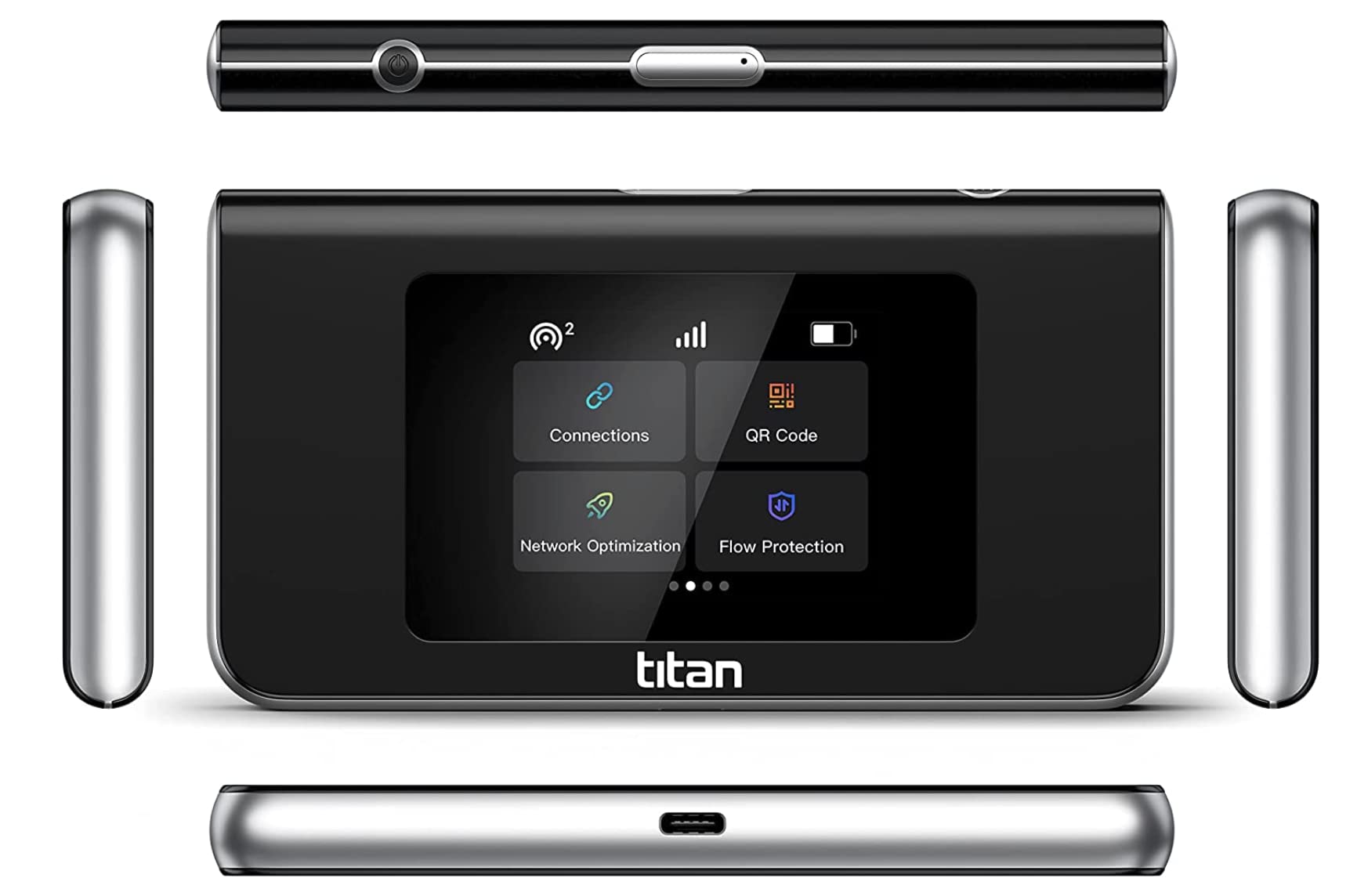 Titan Mobile | 4G LTE WiFi Mobile Hotspot | Global Coverage | Up to 10 Connected Devices | Rapid Carrier Switch Technology | All Three Major Carriers | New Cloud SIM Technology, No SIM Card Needed