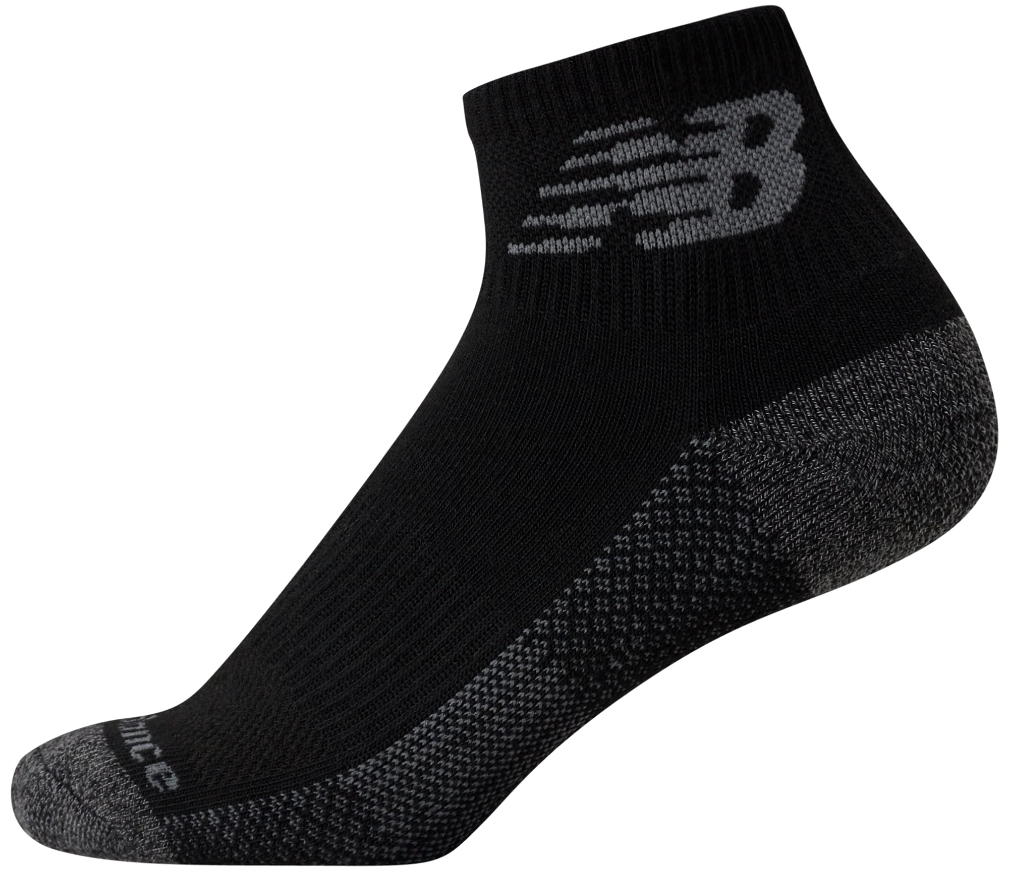 New Balance Men’s Athletic Socks – Cushioned Quarter Cut Ankle Socks (2 Pack), Size Medium: 6-10, Black