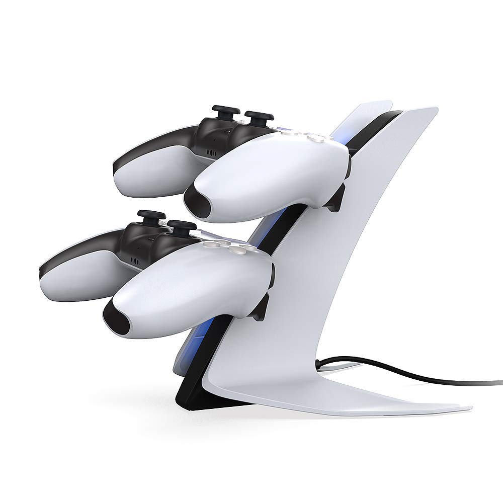 PS5 Controller Charger, PS5 Controller Charger Station with LED Light, PS5 Controller Charging Station with Dual USB C Ports