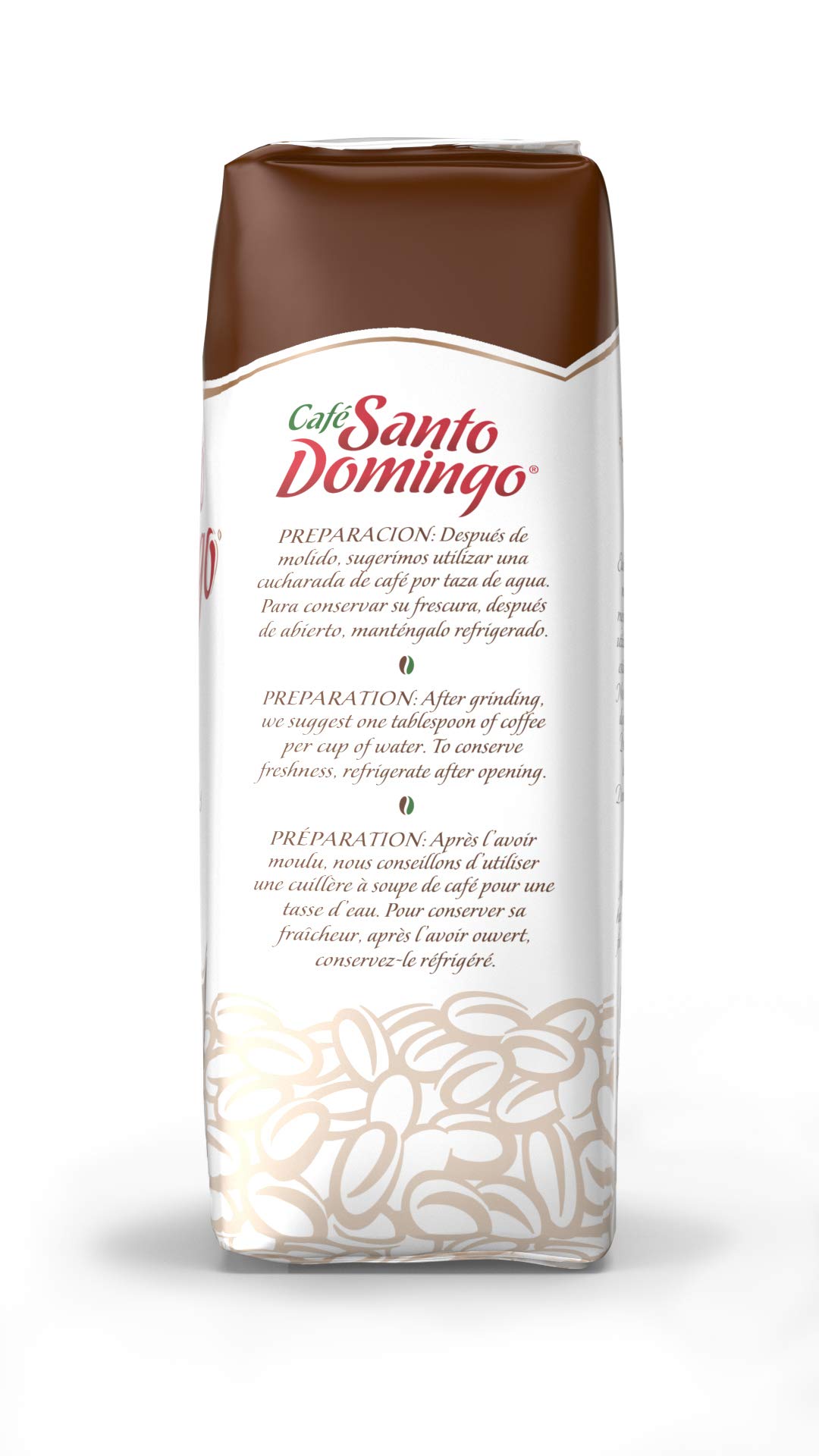Santo Domingo Coffee, 16 oz Bag, Whole Bean Coffee, Medium Roast - Product from the Dominican Republic (Pack of 4)