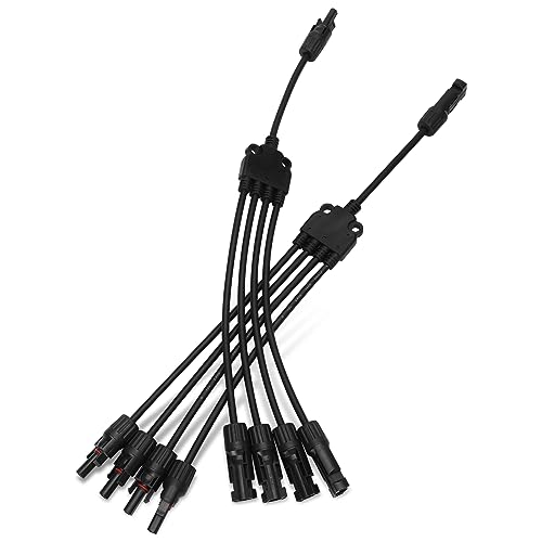 Mokemok Solar Y Branch Connectors,Solar Panel Parallel Connectors,Solar Panel Adapter Cable Tool Kit,Extra Long Solar Panel Parallel Connectors 1 to 4(M/FFFF and F/MMMM)