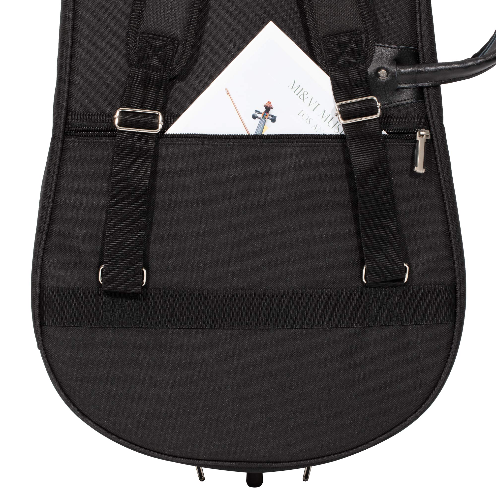 MI&VI CB-5001 Cello Soft Case Travel Gig Bag 4/4 (Full Size) With Multiple Pockets and Adjustable Backpack Straps | 12mm Thick Padding | Waterproof | Non-Abrasive Lining - MIVI Music