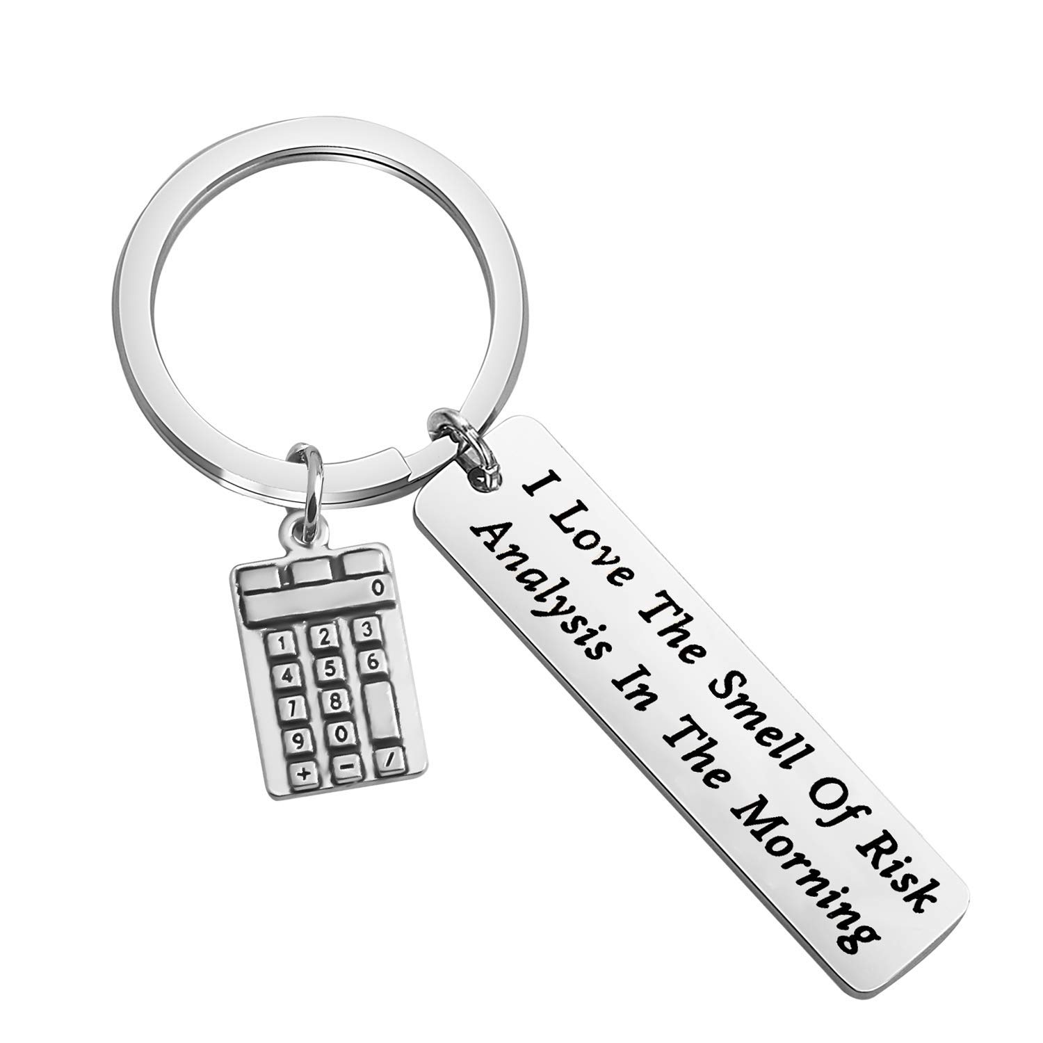MAOFAED I Love the Smell of Risk Analysis in the Morning (Actuary Keychain)