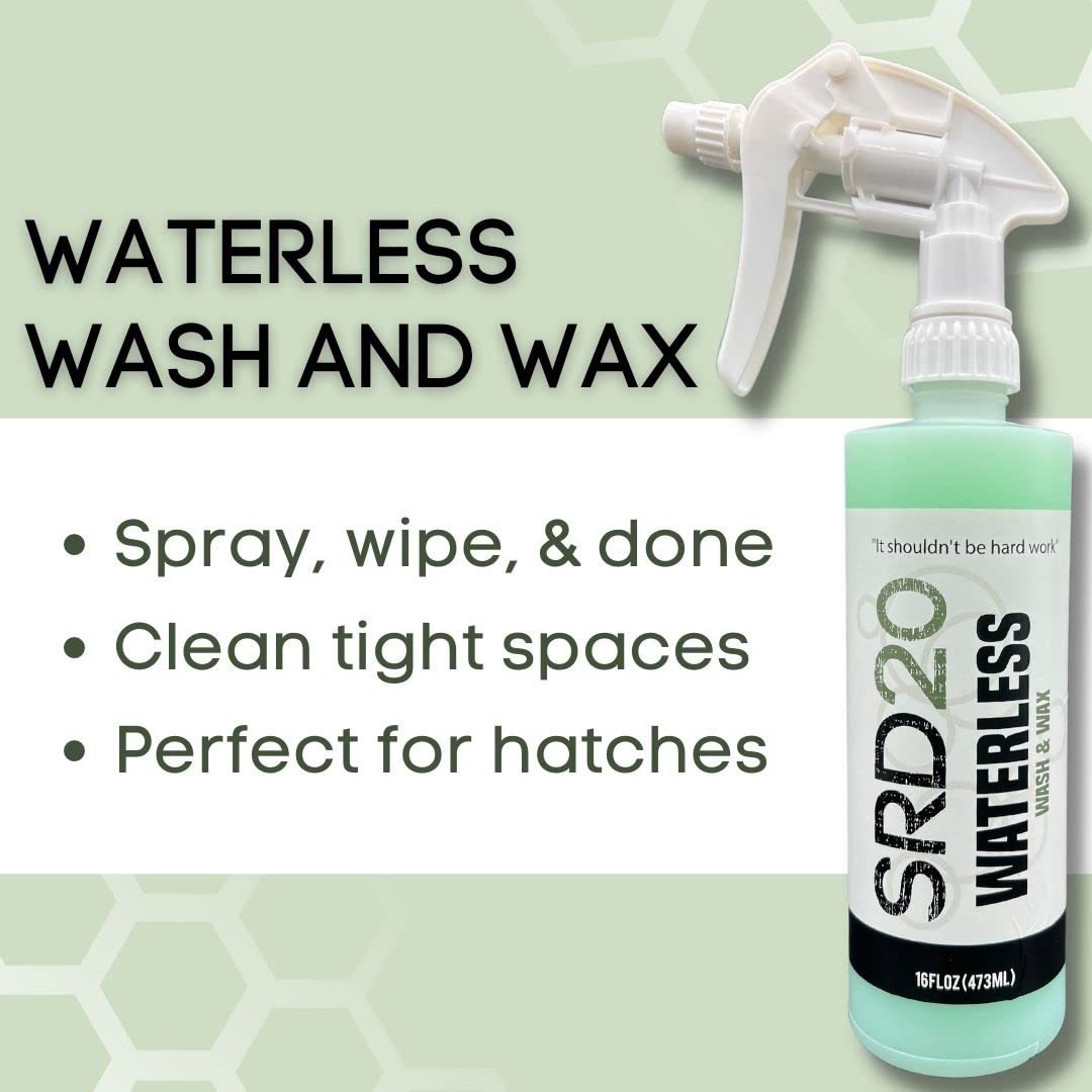 SRD20 Graphene Ceramic Spray Coating and Protectant & Waterless Wash and Wax - Protect and Maintain your Boat with this Spray Bottle Bundle - A Super Easy, Must-Have Combination of Ceramic Coatings