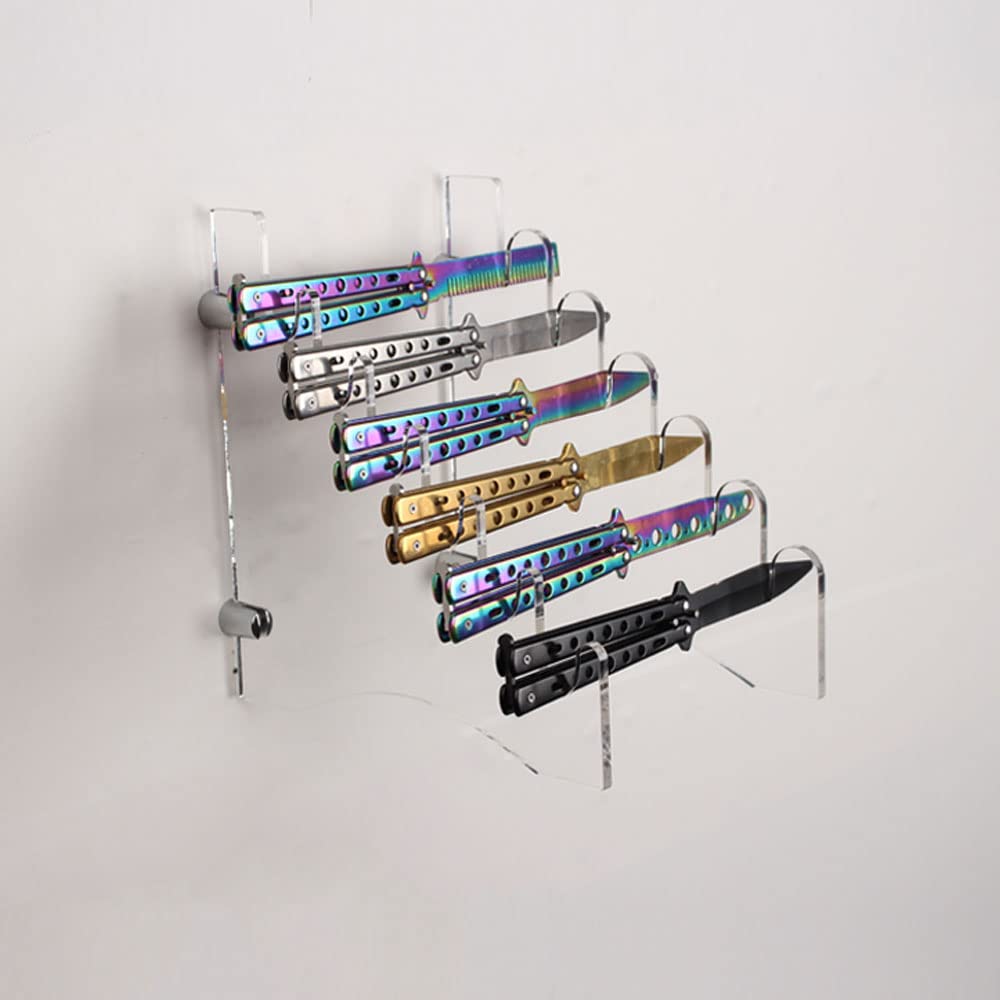 WANLIAN Dagger Wall Mount Knife Holder Acrylic Knife Display Case Fixed Blade Knife Holder, Wall Display Knife Dagger(Transparent)
