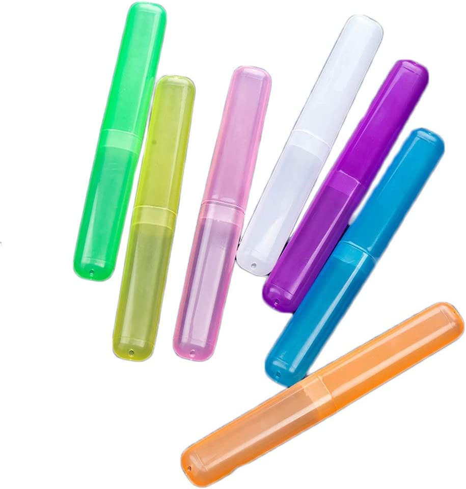 Travel Toothbrush Holder Case Boxes Tube Cover Toothbrush Storage Box Reusable Plastic Toothbrush Box Travel Containers Box 2 Pieces Random Color Useful