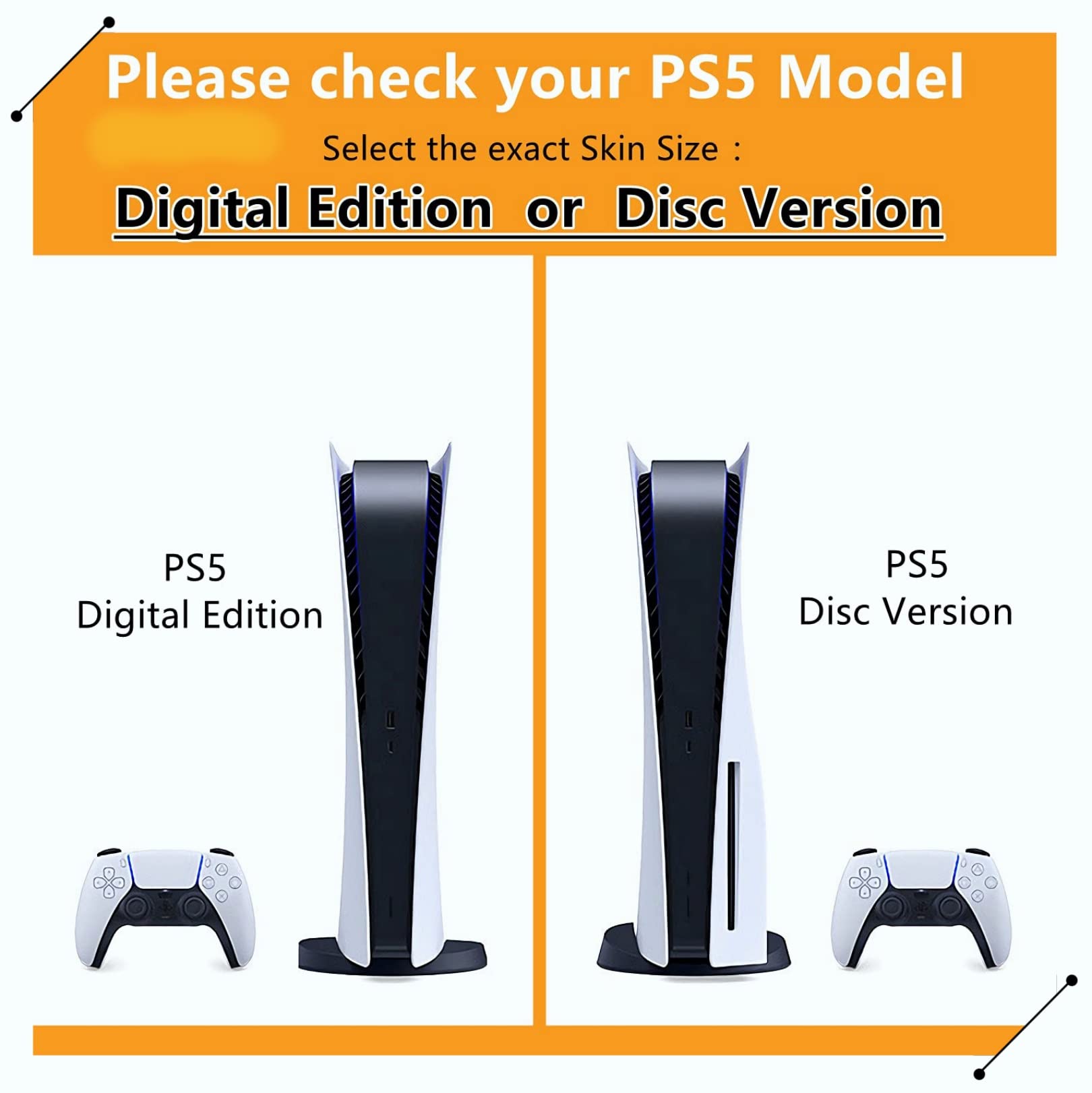 Top factory BUCEN for PS5 Skin Disc Edition & Digital Edition Console and Controller Vinyl Cover Skins Wraps Scratch Resistant, Compatible with for PS5 560502 Anti Scratch (Size : Disc Version)