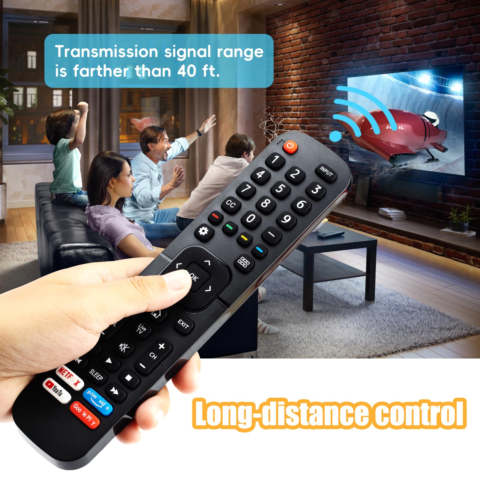 maqsai 【Pack of 2】 New Universal Remote for All Hisense TV Remote, 2 Piece Replacement Control EN2A27 for Hisense-Smart-TV-Remote