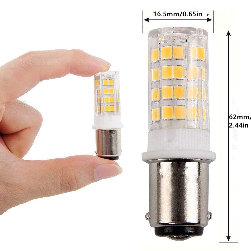 MaoTopCom 4W BA15D LED Corn Light Bulbs- BA15D LED Double Contact Bayonet Base Sewing Machine Bulb 120V Warm White 3000K LED Corn Bulb 40W Halogen Replacement Bulb(4 Pack)