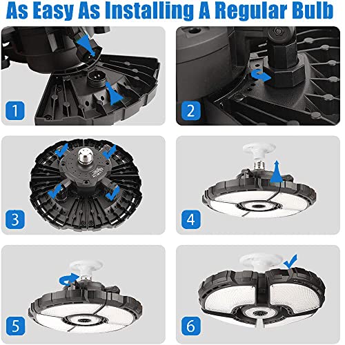 WONDERFUL MEMORIES LED Garage Light,140W Deformable Shop Lights for Garage Led Super Bright,18500LM Pure Aluminum Cold Forged housing Garage Lighting,6500K Daylight for Garage Basement