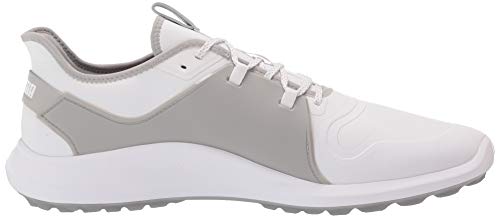 PUMA mens Ignite Fasten8 Pro Golf Shoe, Puma White-puma Silver-high Rise, 9.5 US