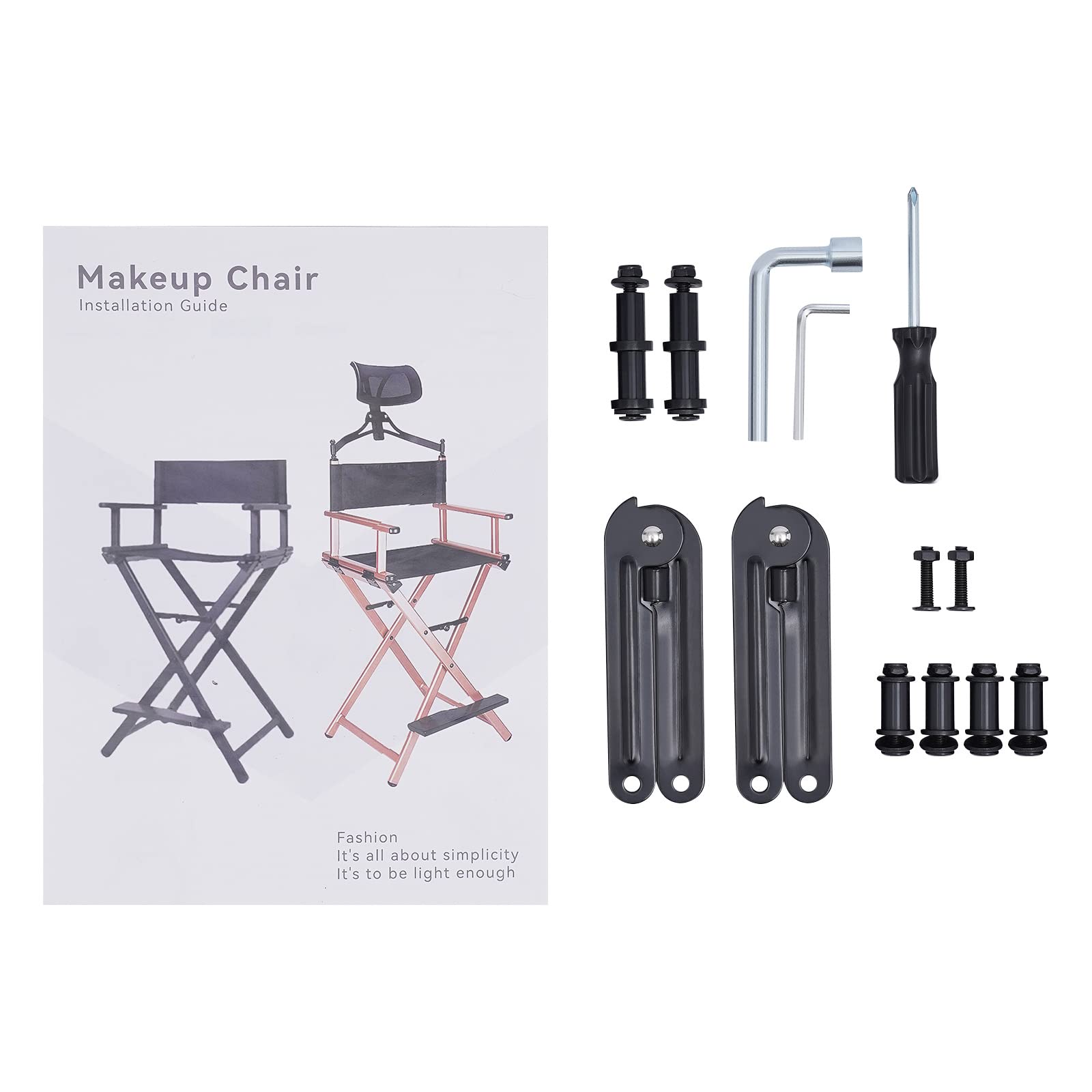 ZHFEISY Makeup Chair Foldable Chair for Camping Directors Chair Outdoor Chair with Backrest Cushion Pedal for Studio Salon Vanity