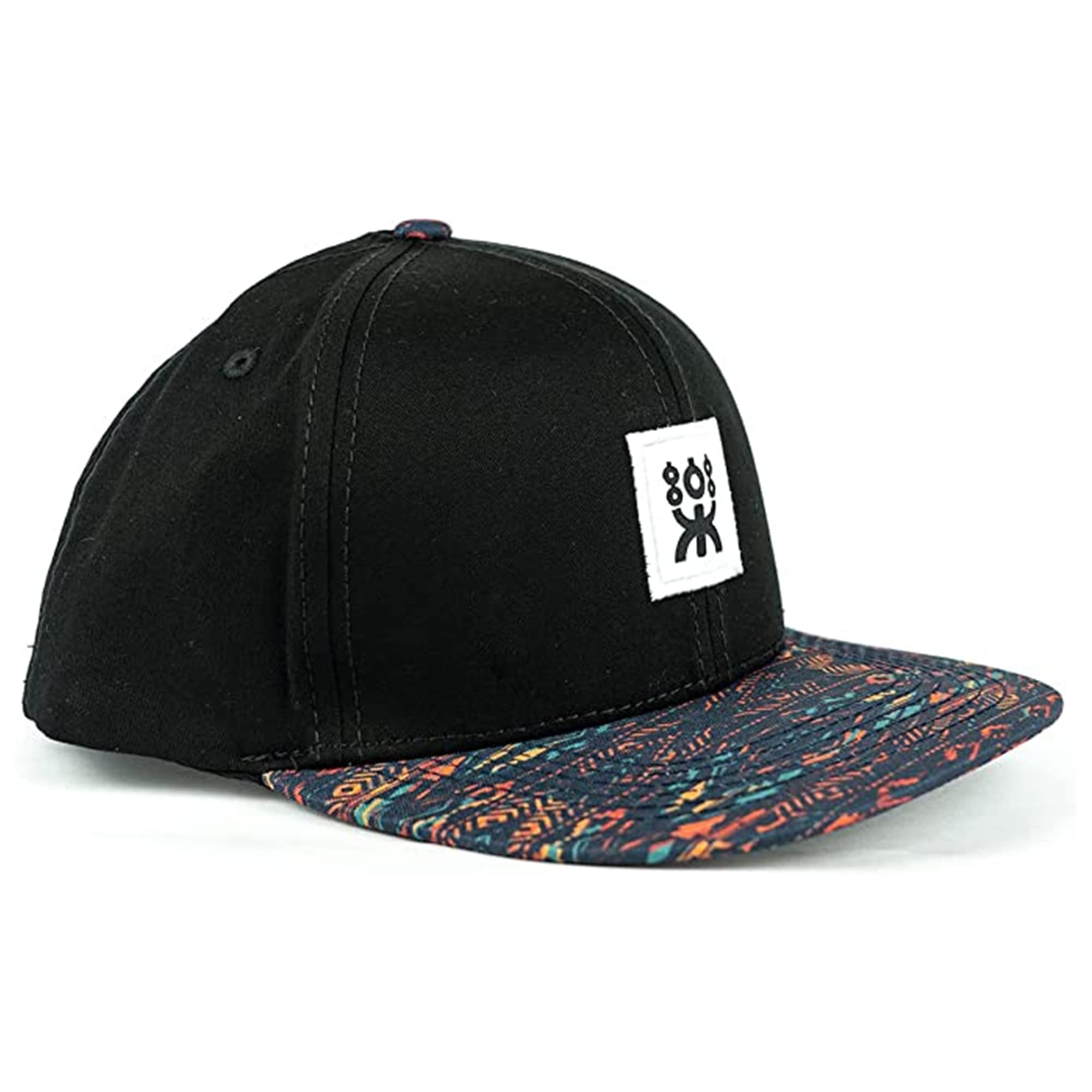 SHAMUNA Snapback Cap - Cool Snapback Vintage-Style Flat Brim Hat, One Size Fits Most Men, Black/Tribal Pattern