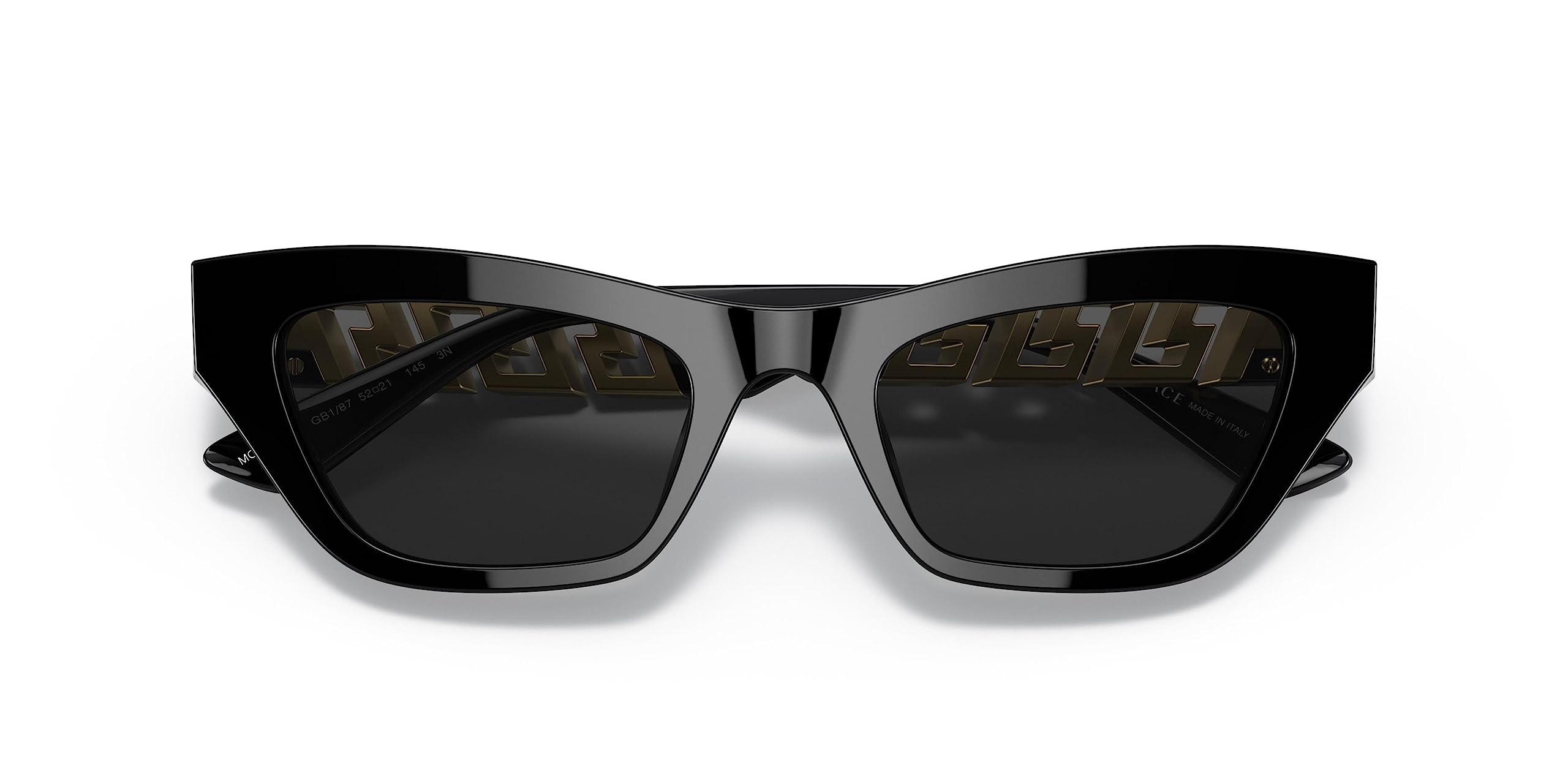 Versace VE 4419 GB1/87 Black Plastic Cat-Eye Sunglasses Grey Lens