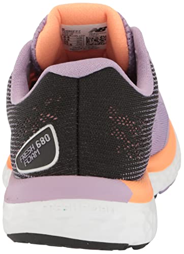 New Balance Women's Fresh Foam 680 V7 Running Shoe, Raw Amethyst/Black/Vibrant Orange, 9.5