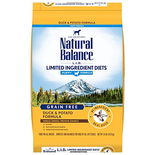 Natural Balance Limited Ingredient Diet Duck & Potato | Puppy Formula Grain-Free Dry Dog Food | 24-lb. Bag