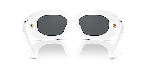 Versace VE 4425U 314/87 Irregular Plastic White Sunglasses with Dark Grey Solid Color Lens