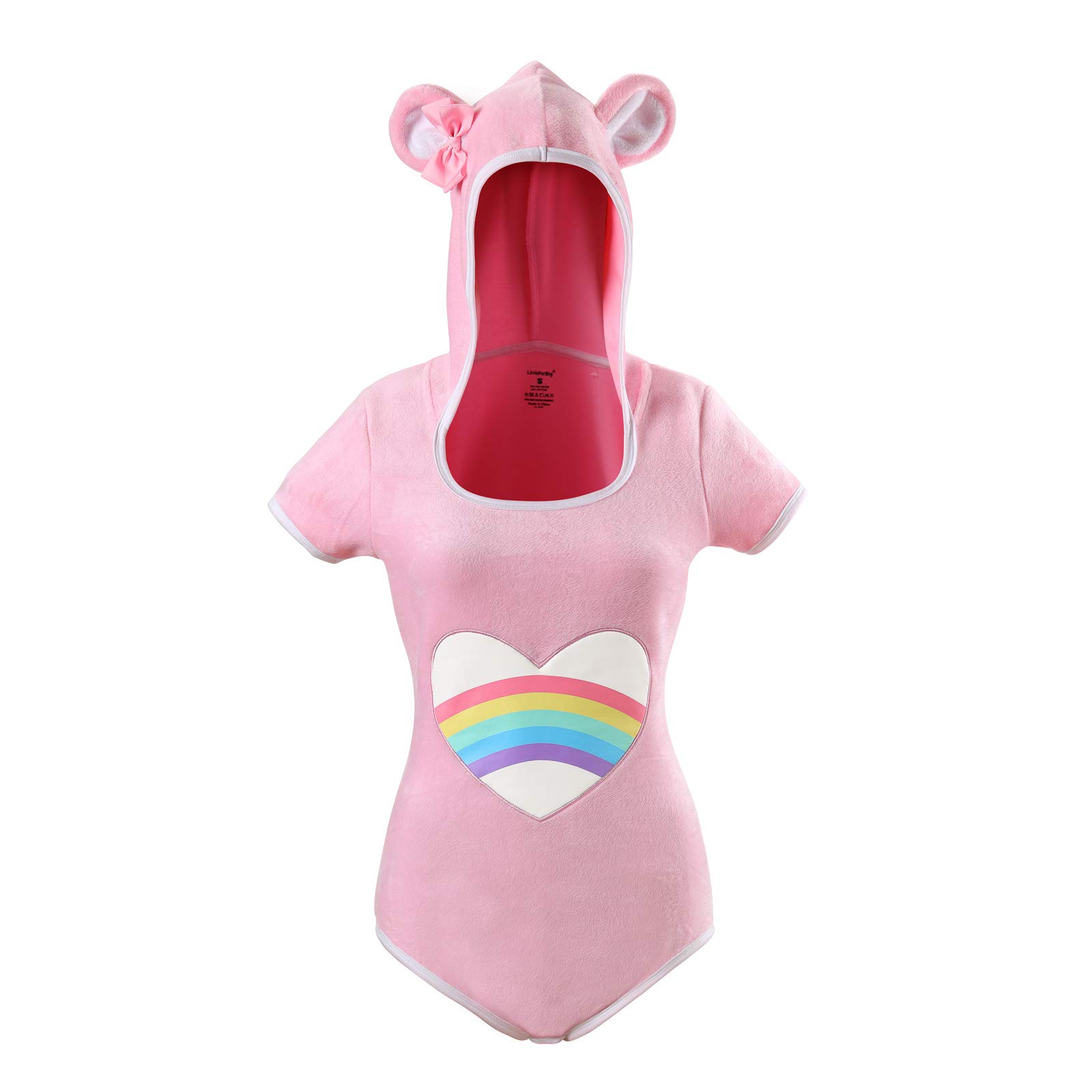Littleforbig Cotton Onesie Pajamas Bodysuit – Teddy Bear Onesie Pink 4XL
