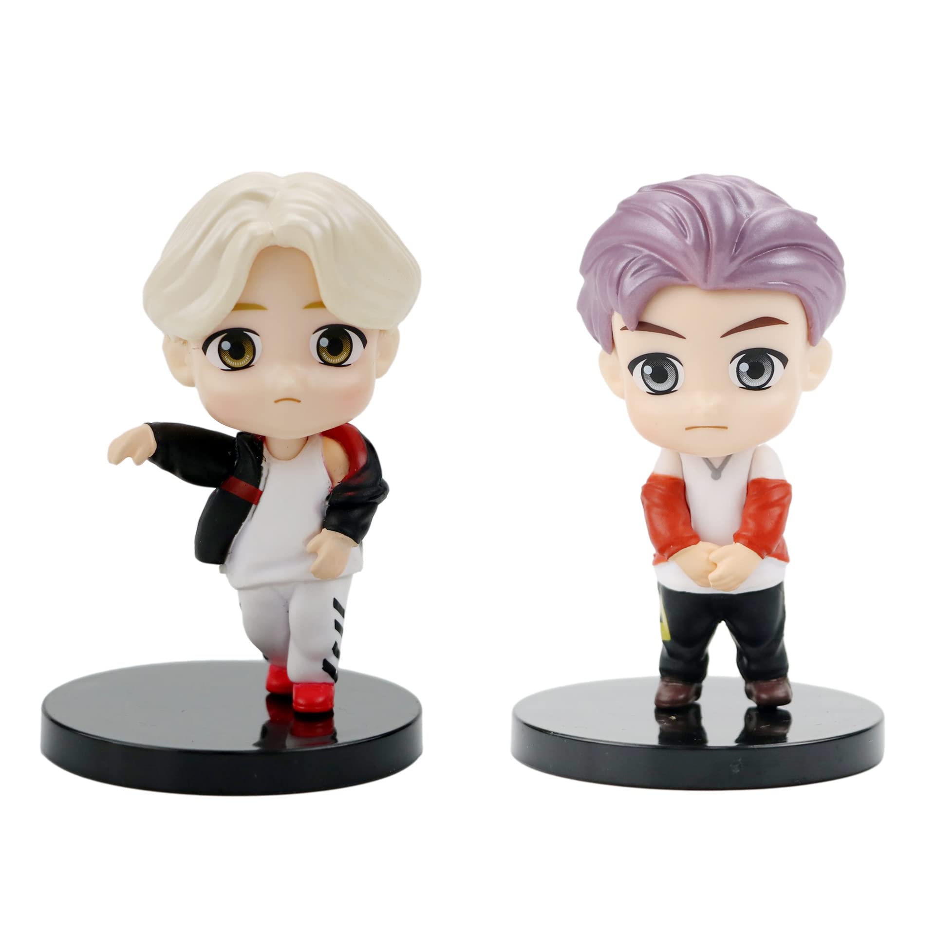 SurpriseSeptember 7pcs BTS Cake Toppers Character Set of Action Figures Toys,BTS Mini Figurines Dolls Birthday Party Supplies Car Desktop BTS Birthday Decorations (D)