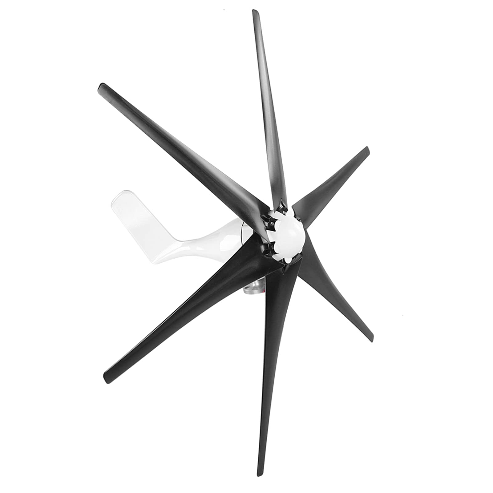Wind Turbine Generator, Windmill Generator 800W Wind Turbine 6 Blade Wind Controller Turbine Generator Kit for Boats, Terraces, Cabins or Home(Black 24V)