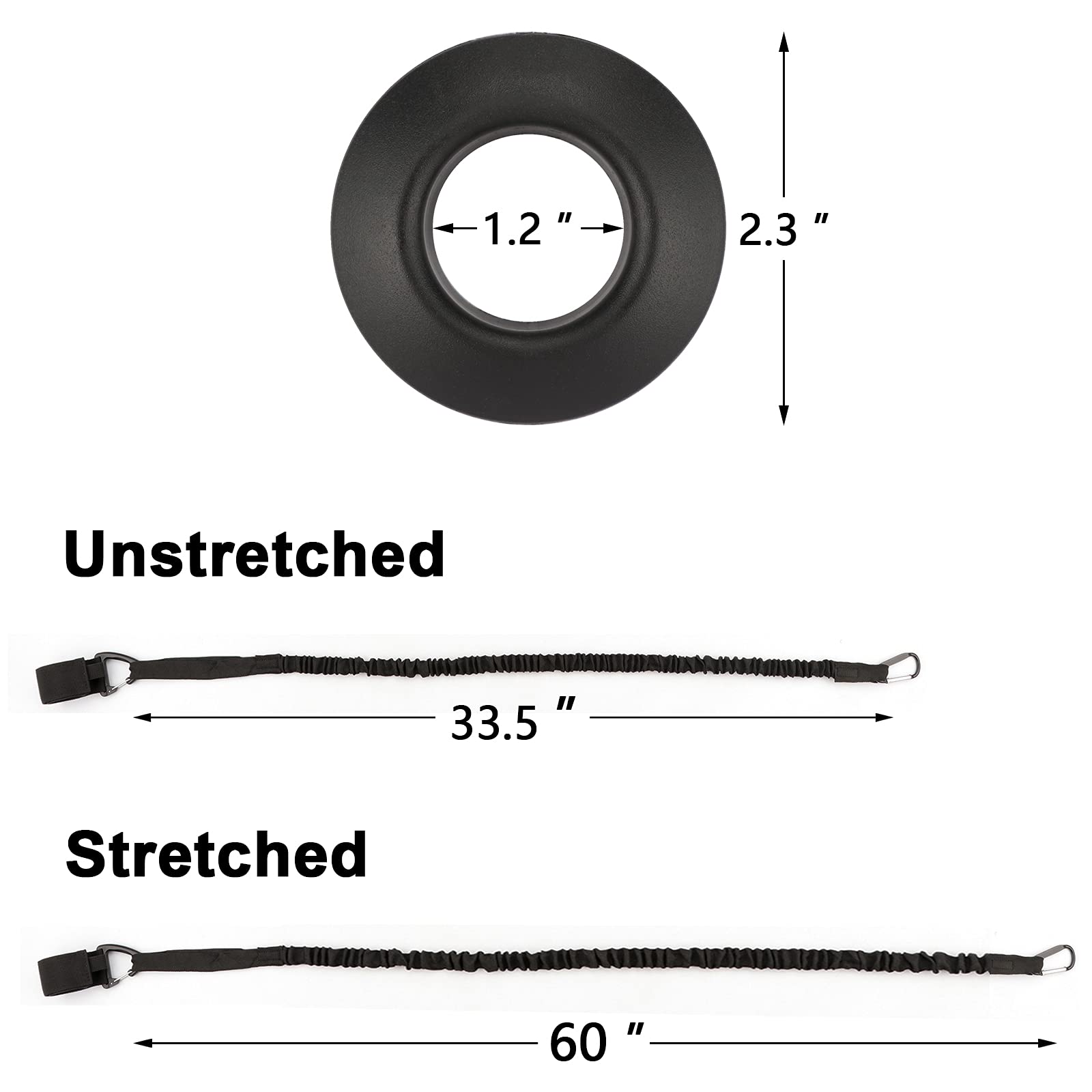 Luckyhern 2 Pack Kayak Paddle Leash - Secure Stretch Lanyard Leash for Paddles and Fishing Poles - Quick Realease - Drip Rings Included