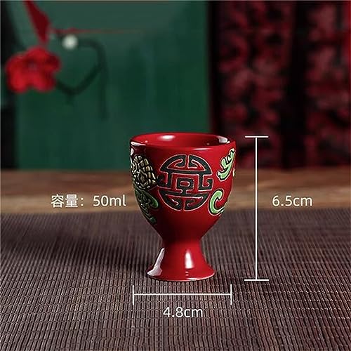 MMLLZEL Wedding Supplies Gift Chinese Ceramic Red Wine Set Wedding Cross Glass Wine Wine Glass Wine Pot