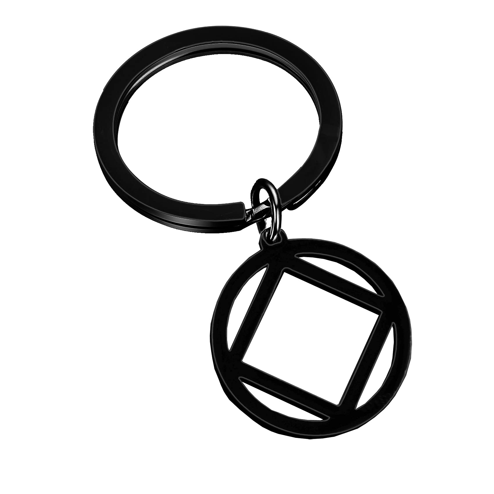 Recovery Gifts NA Jewelry Narcotics Anonymous Necklace Keychain 12 Step Addict Jewelry Recovery Sobriety Gift(NA Keychain Black)