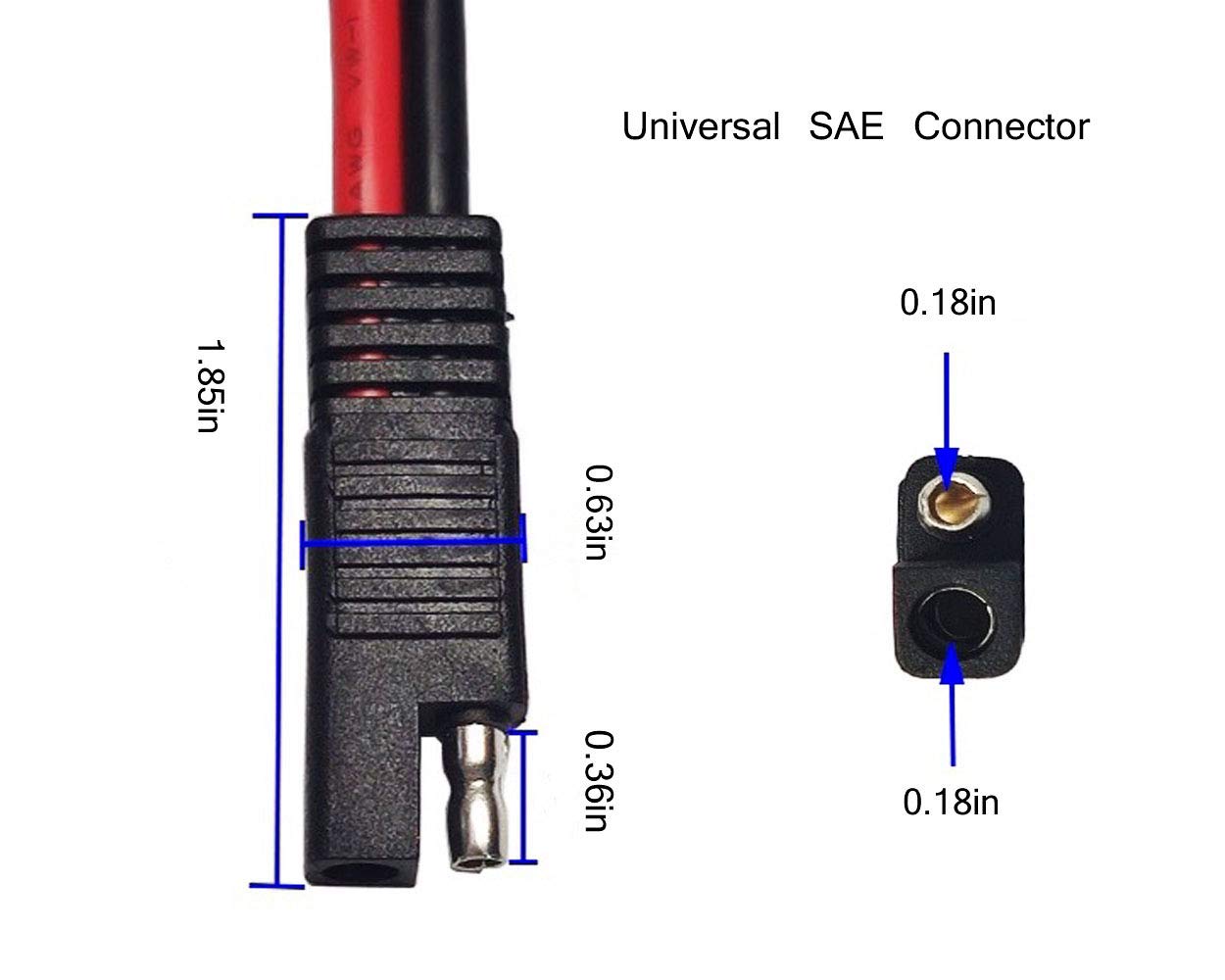 MOOJP 10AWG 2 Pin Power Industrial Circular Connector Solar Panel Connector SAE Adpater Cable for Furrion Solar Panel Forrest River RV Ports DIY Battery Grand Design RV's Industry 18in