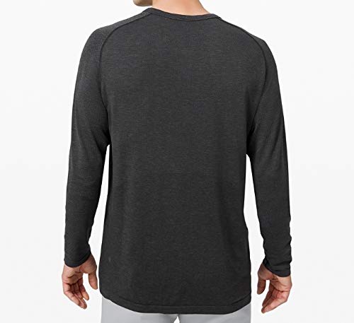 Lululemon Mens Metal Vent Tech Henley Long Sleeve Shirt (Deep Coal, L)