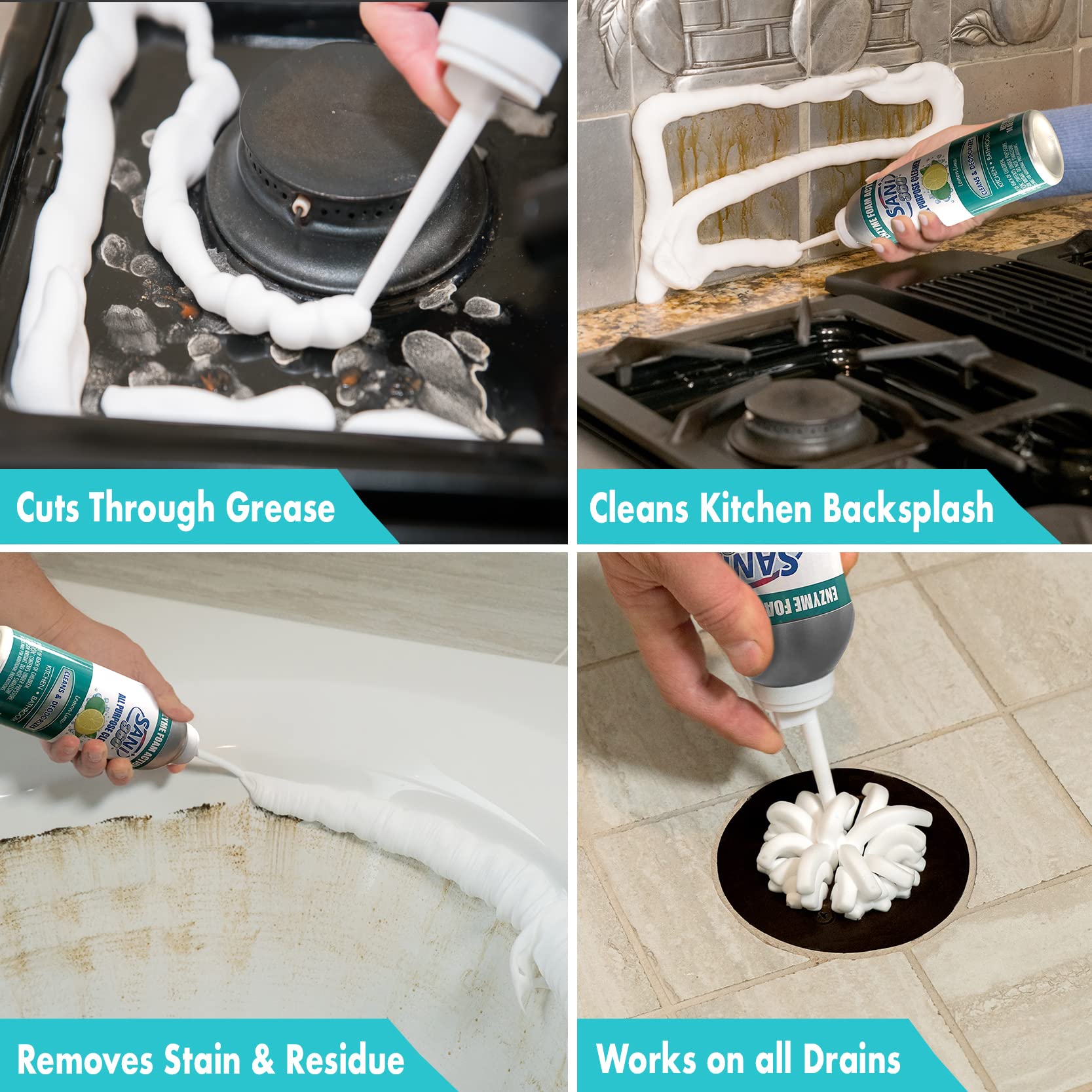 SANI 360° Sani Sticks All Purpose Cleaner, Enzyme Foam for Household Cleaning