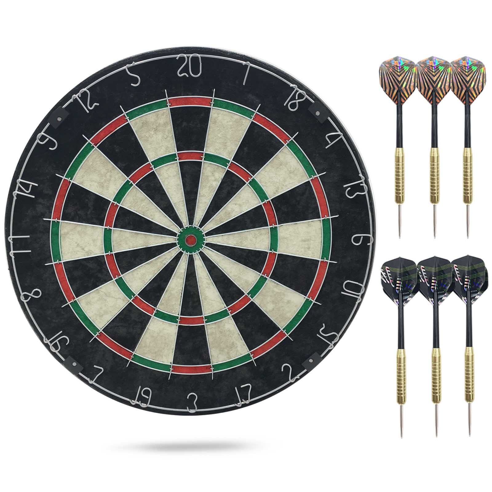 Professional Regulation Bristle Dartboard Set: High-Grade Compressed Sisal Dart Board Set with Rotating Number Ring and Staple-Free Bullseye, Dart Board Suitable for Adults in Party/Competition/Bar