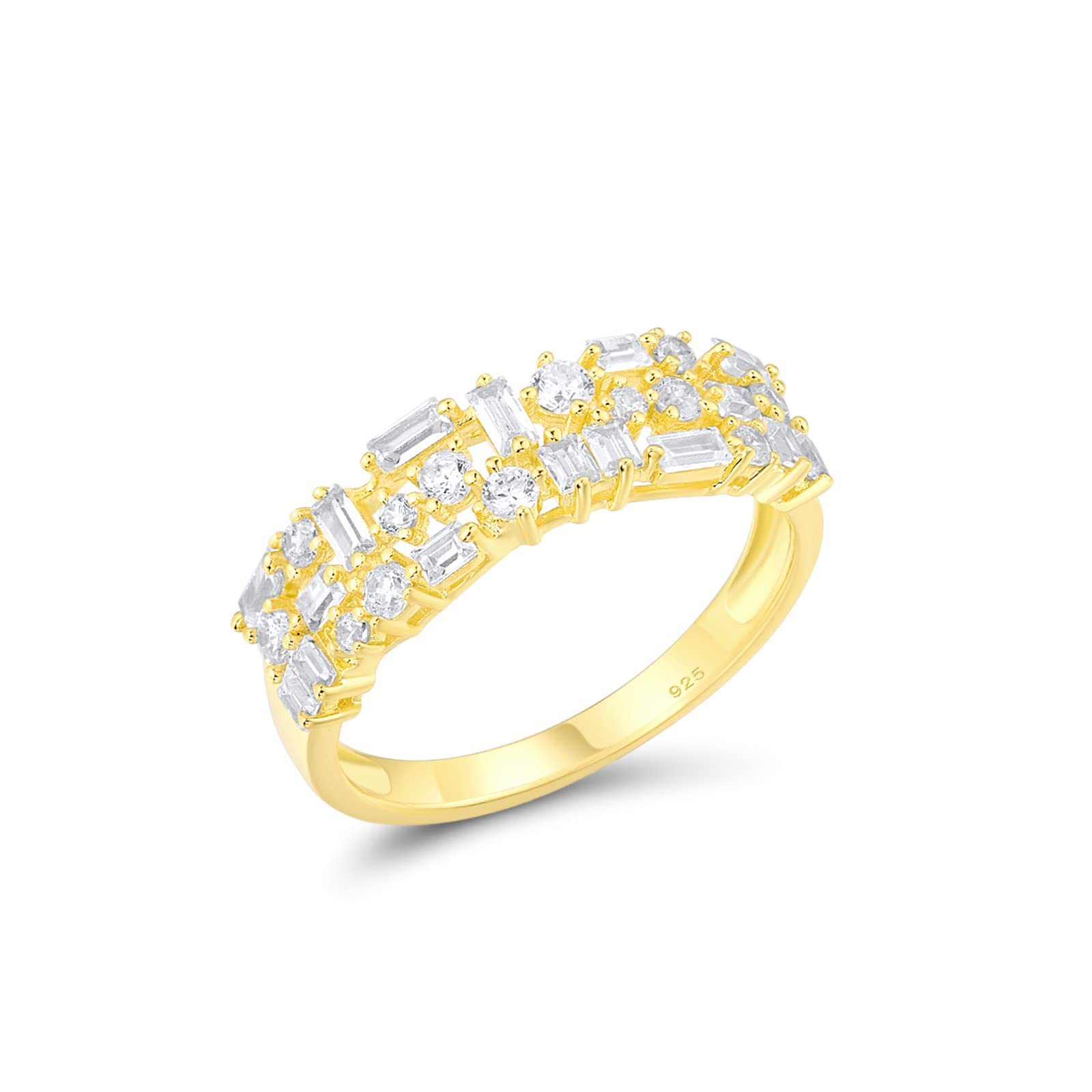 Santuzza 14K Gold Plated Sterling Silver Cubic Zirconia CZ Simulated Diamond Ring for Women(9)