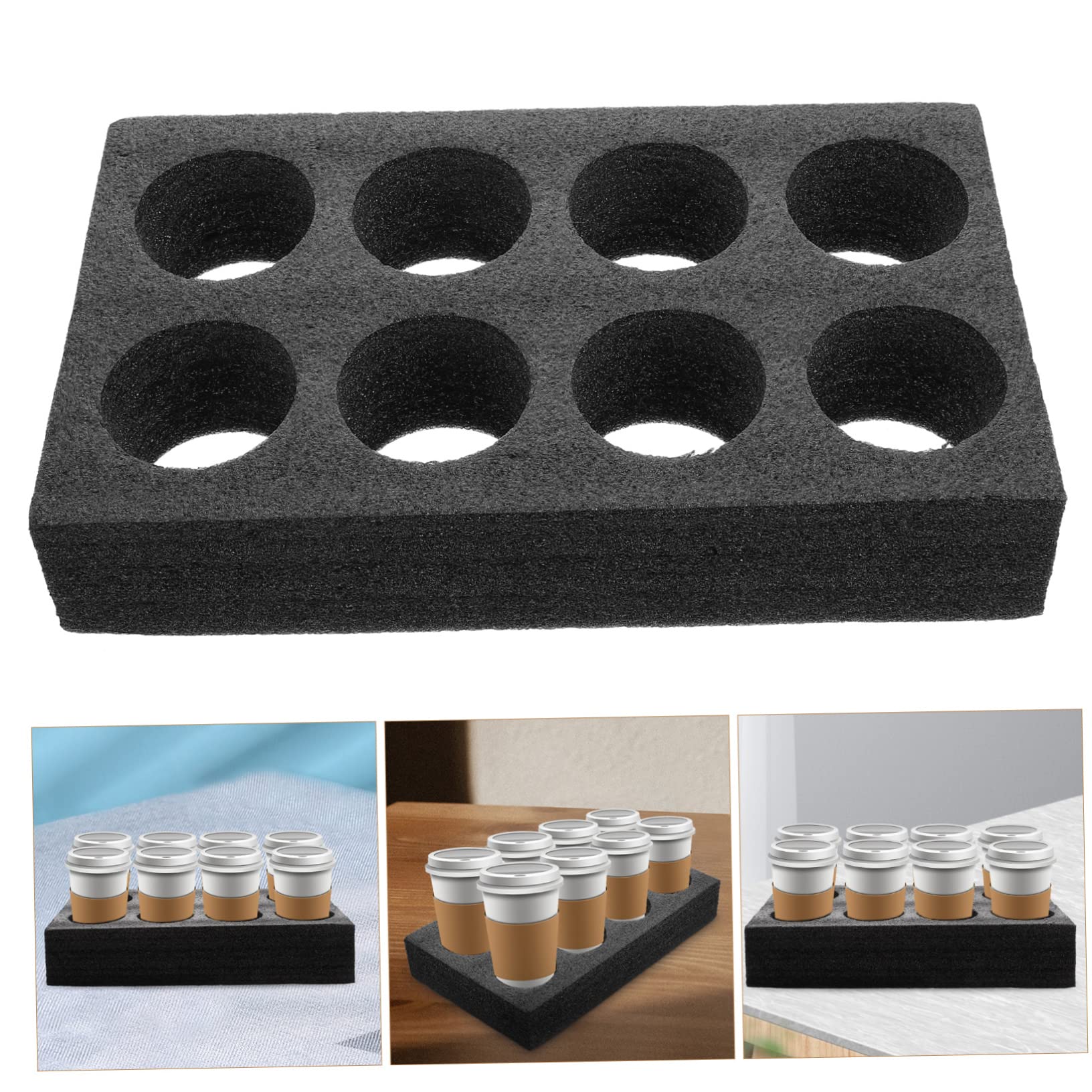 Mobestech Milk Tea Cup Holder Car Table Tray Beverage Takeout Accessory Foam Cup Holder Bike Stand Foam Drink Carrier Holder Trays Outdoor Trash Can Bracket Clip Travel Drinks Pearl Cotton