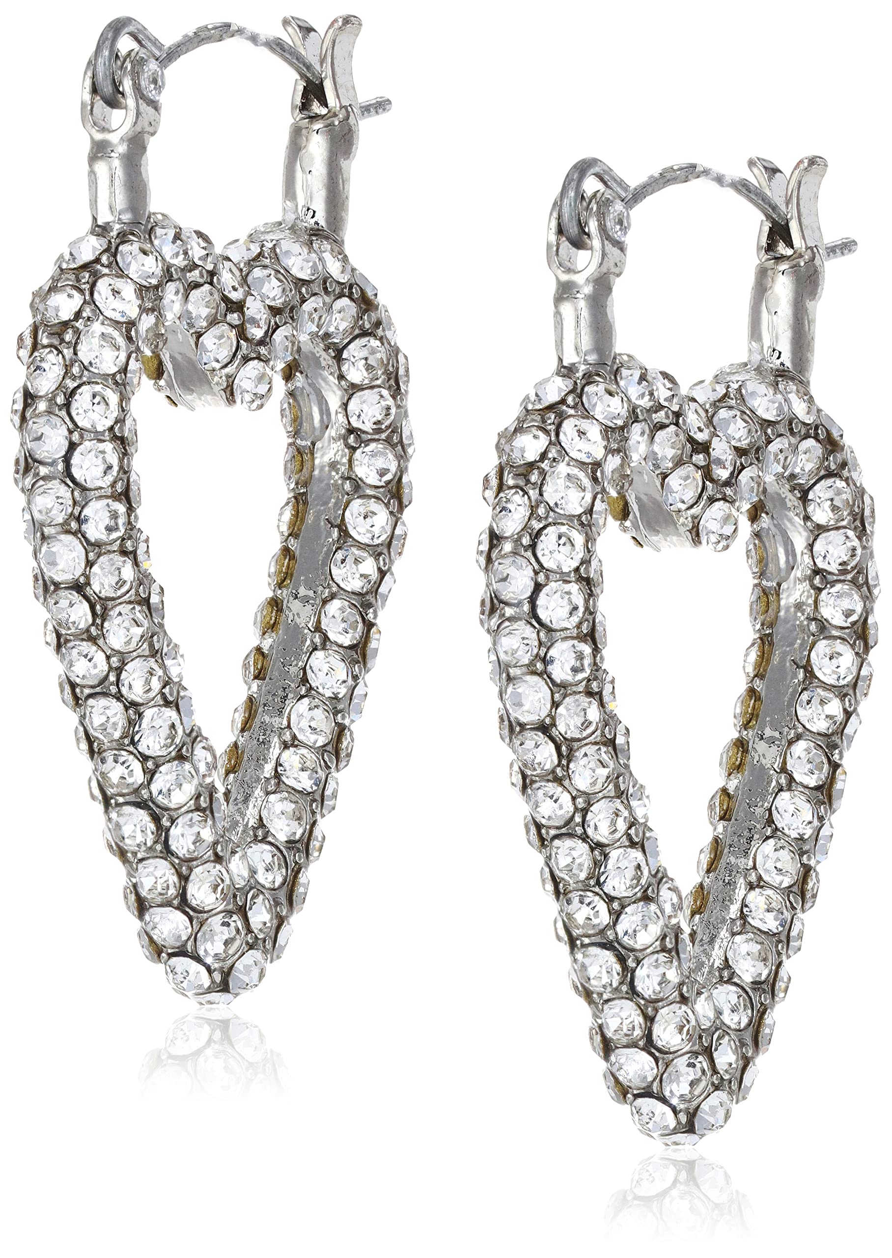 open pave heart hoop