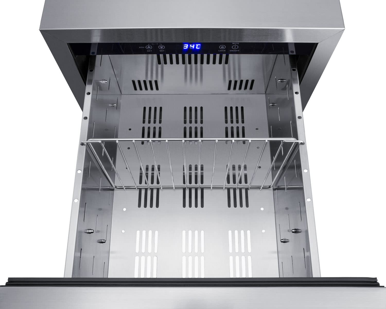 Summit Appliance ADRD18OS 18" Wide ADA Compliant Outdoor 2-Drawer All-Refrigerator in Stainless Steel with Panel-Ready Drawer Fronts, Digital Thermostat, Frost-free Defrost, Digital Display