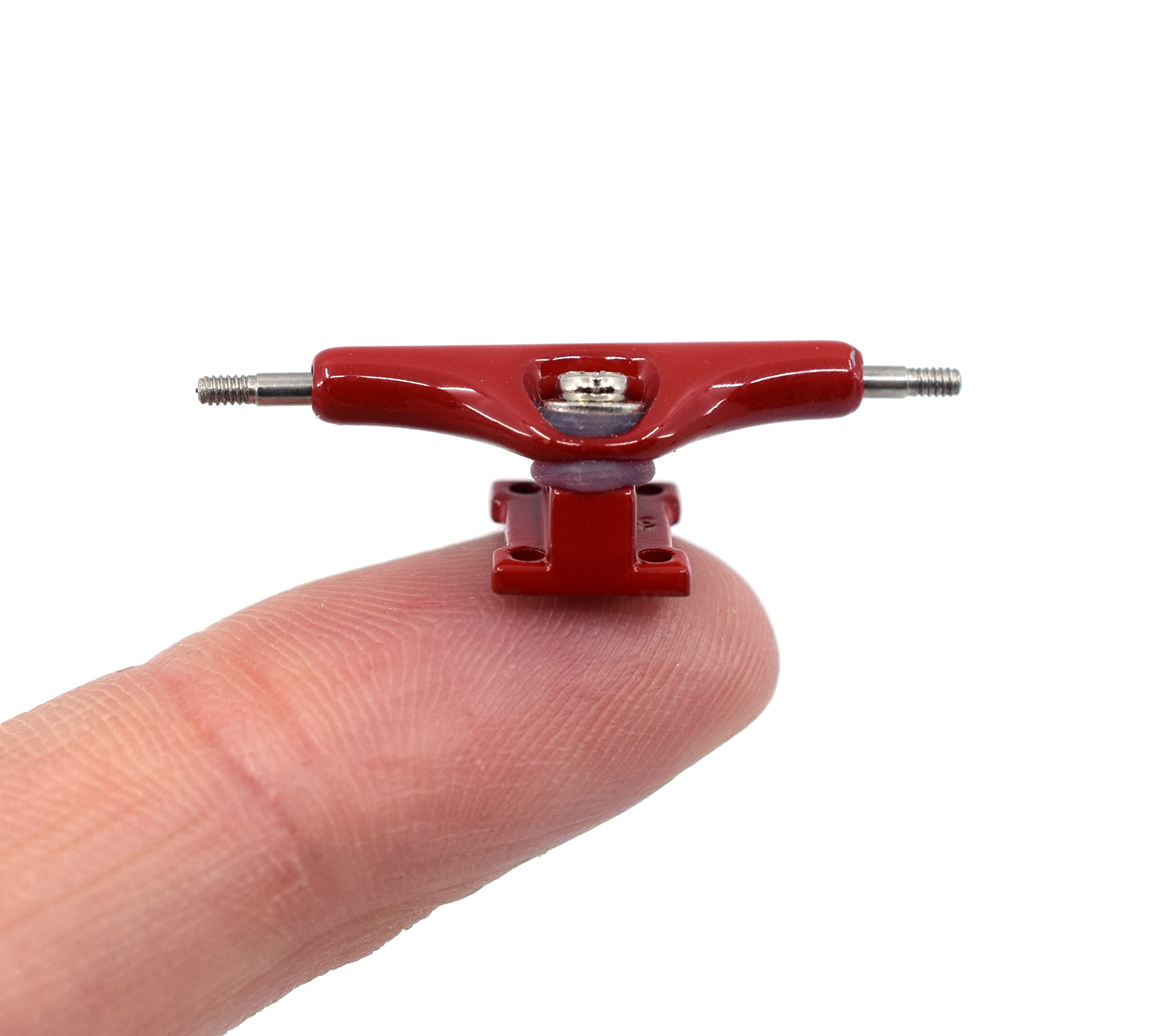 Teak Tuning Prodigy Swerve Fingerboard Trucks, Red Colorway - 32mm Wide - Inverted Kingpin - Professional Shape, Appearance & Components