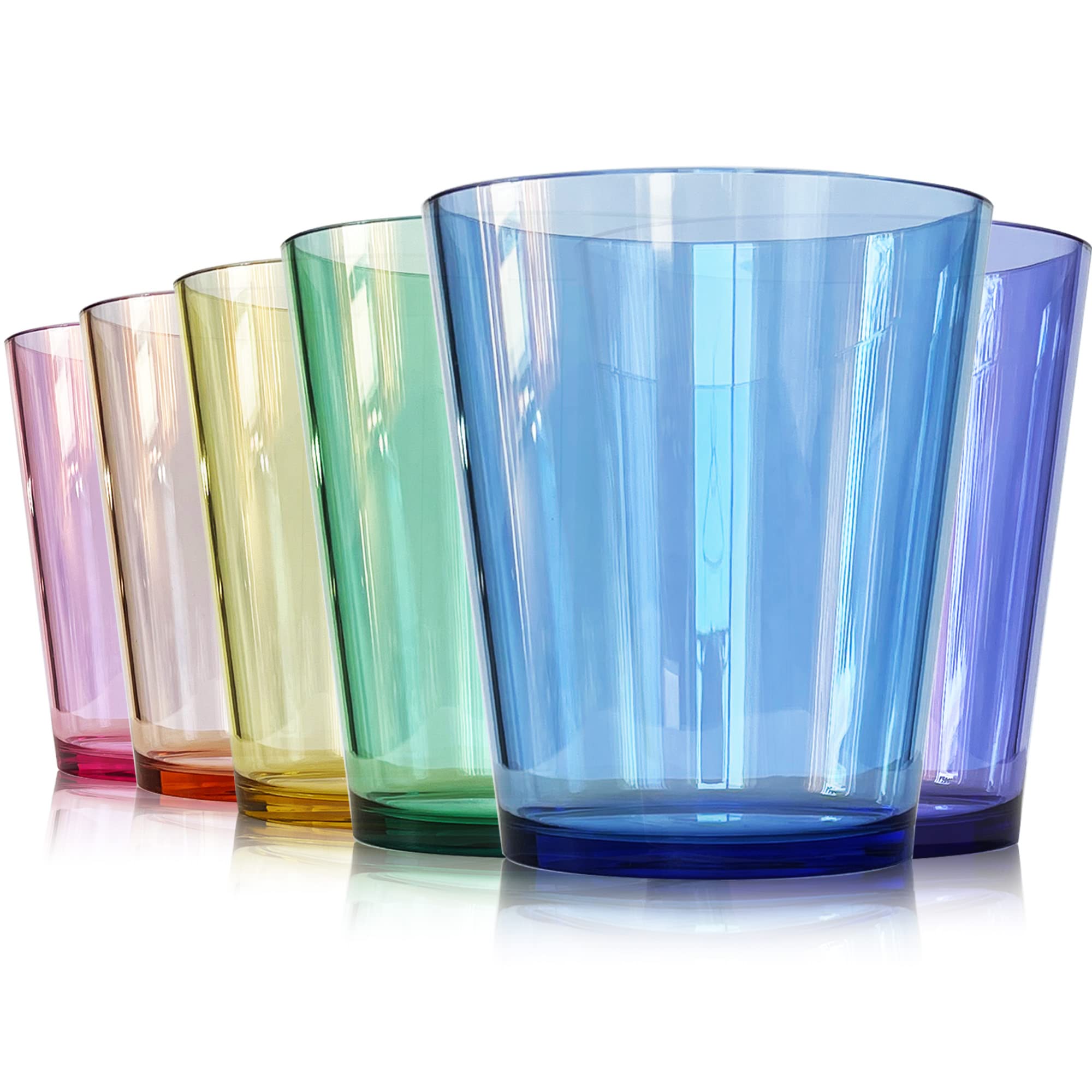 SCANDINOVIA - 20oz Unbreakable Premium Iced Tea Drinking Glasses Tumbler Set of 6 - Super Grade Acrylic - Perfect for Gifts - Dishwasher Safe - Plastic Cups Acrylic Drinking Glasses Drinkware