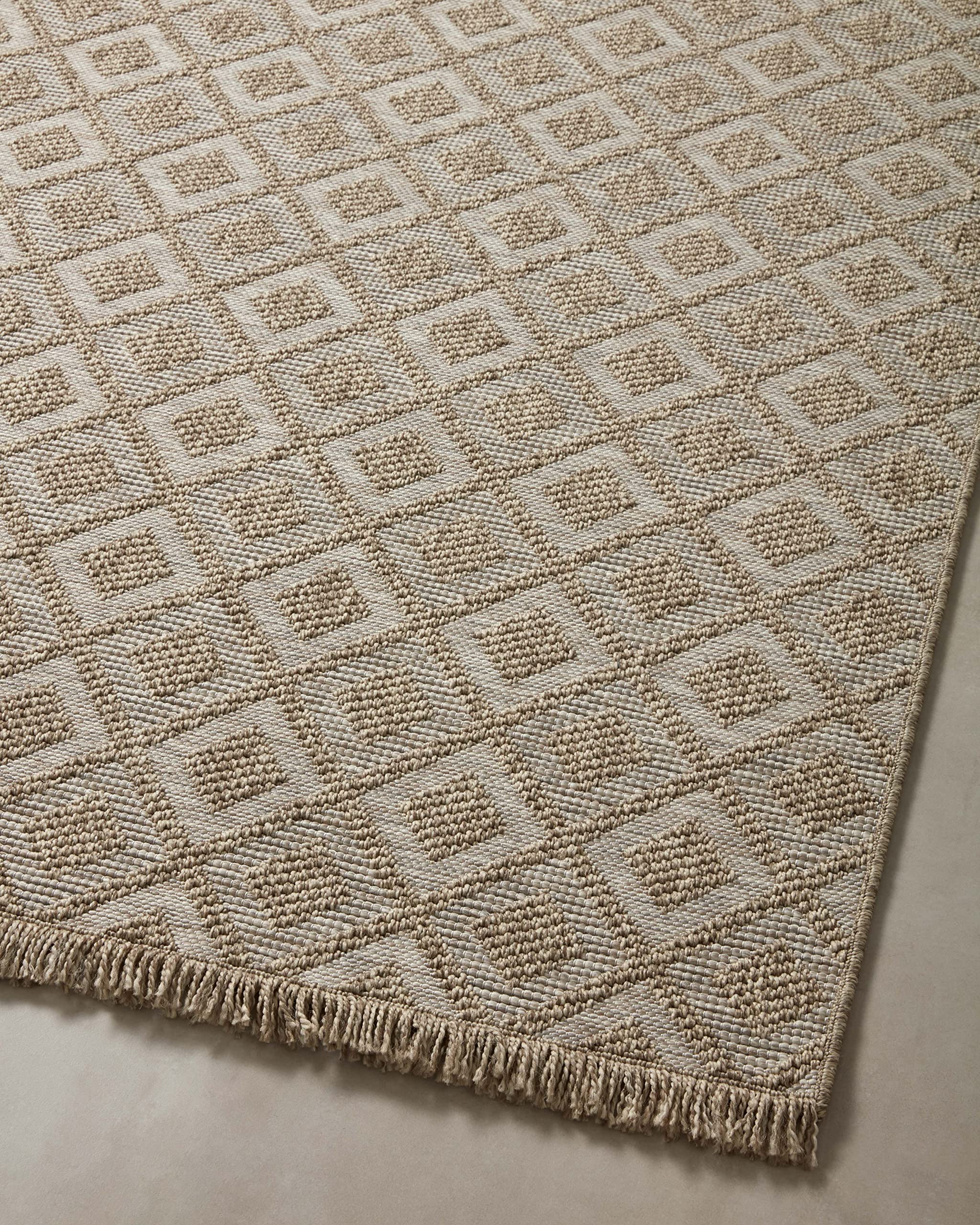 Loloi II Dawn Collection Indoor/Outdoor DAW-07 Light Brown 8'-10" x 12'-2" Area Rug