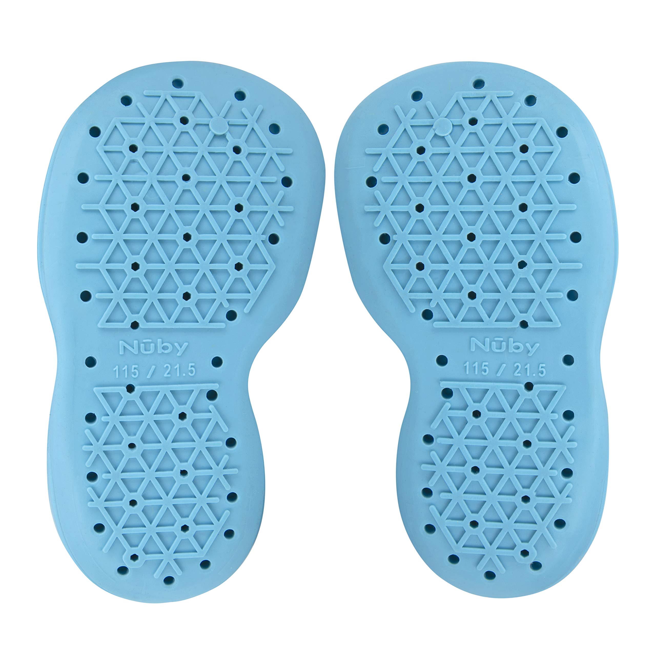 Nuby Snekz Comfortable Rubber Sole Sock Shoes for First Steps- Blue Sharks, Large 22-30 Months