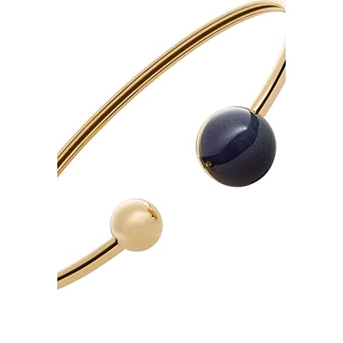 Skagen Women's Sea Glass Gold Tone Bracelet, Black & Gold Cuff