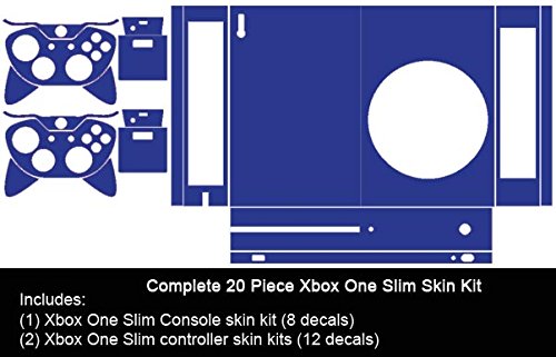 Matte Black - Vinyl Decal Mod Skin Kit by System Skins - Compatible with Microsoft Xbox One Slim (XB1 Slim)