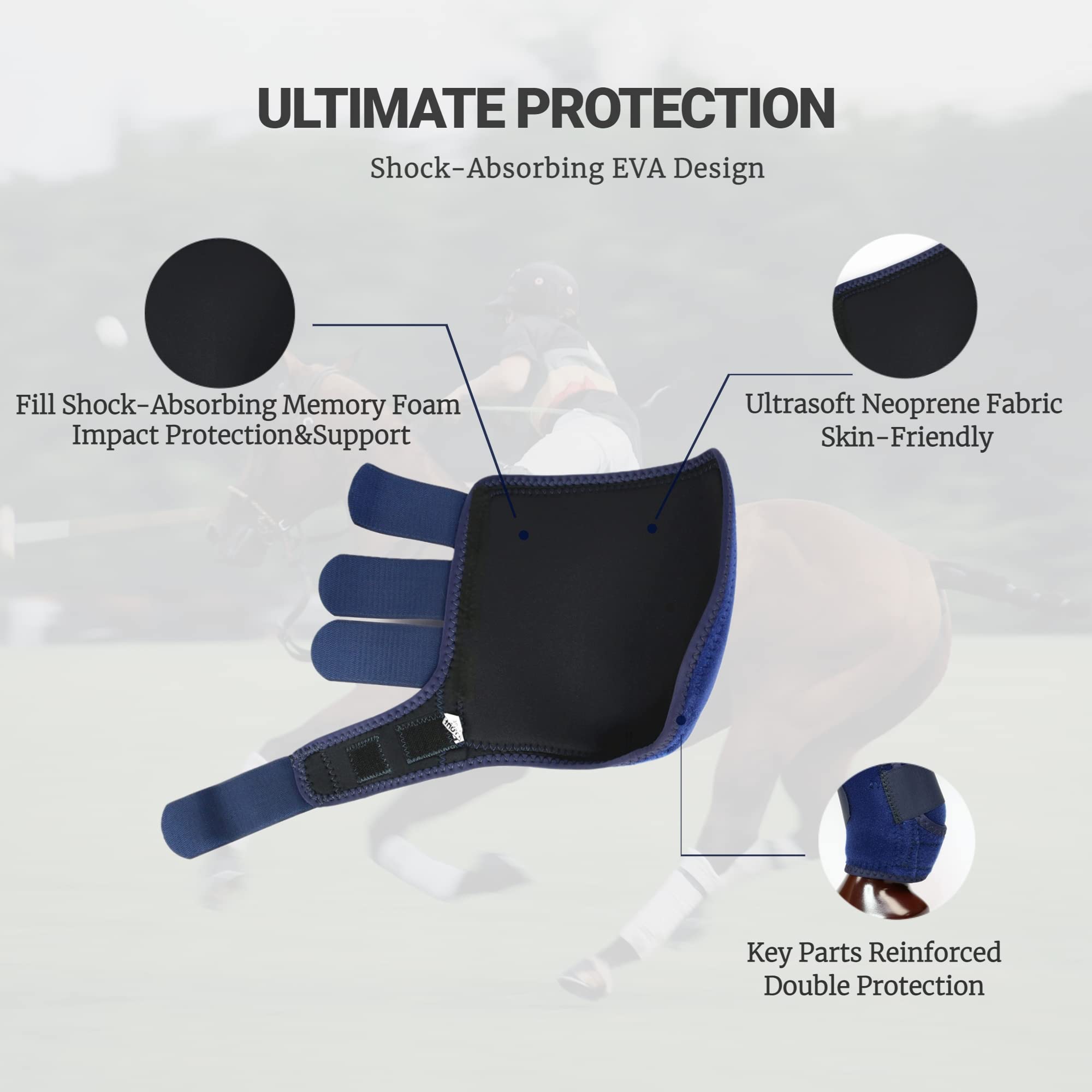 Sampson Horse Boots Set of 4,Professional Horse Boots with Shock-Absorbing Memory Foam,Superior Protection and Comfortable Fit,Splint Boots for Horses